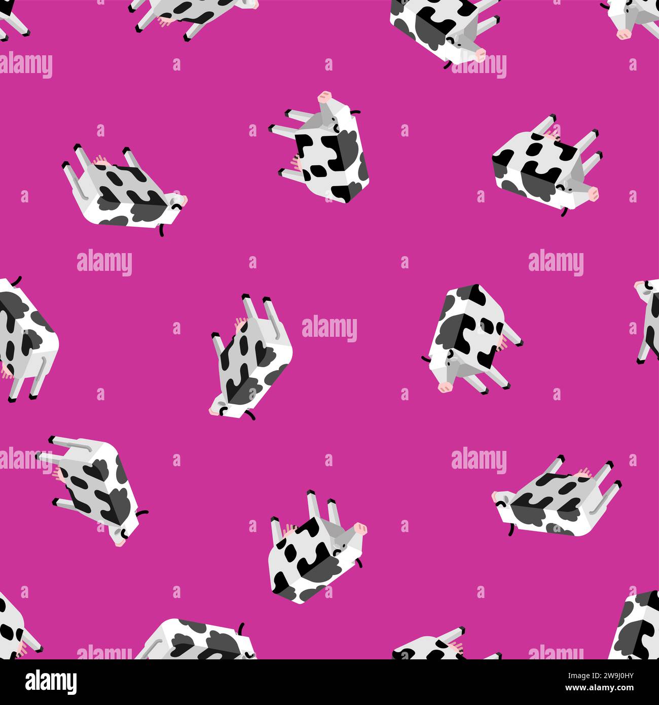 Cow isometry pattern seamless. Cow farm animal background. Cattle ...
