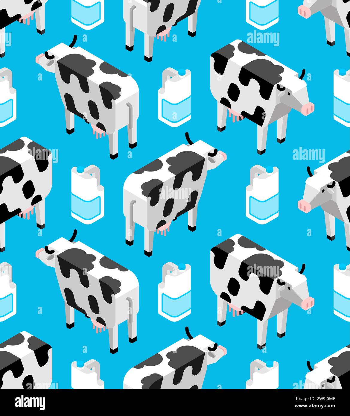 Cow And Dairy Products Pattern Seamless Milk And Cheese Background