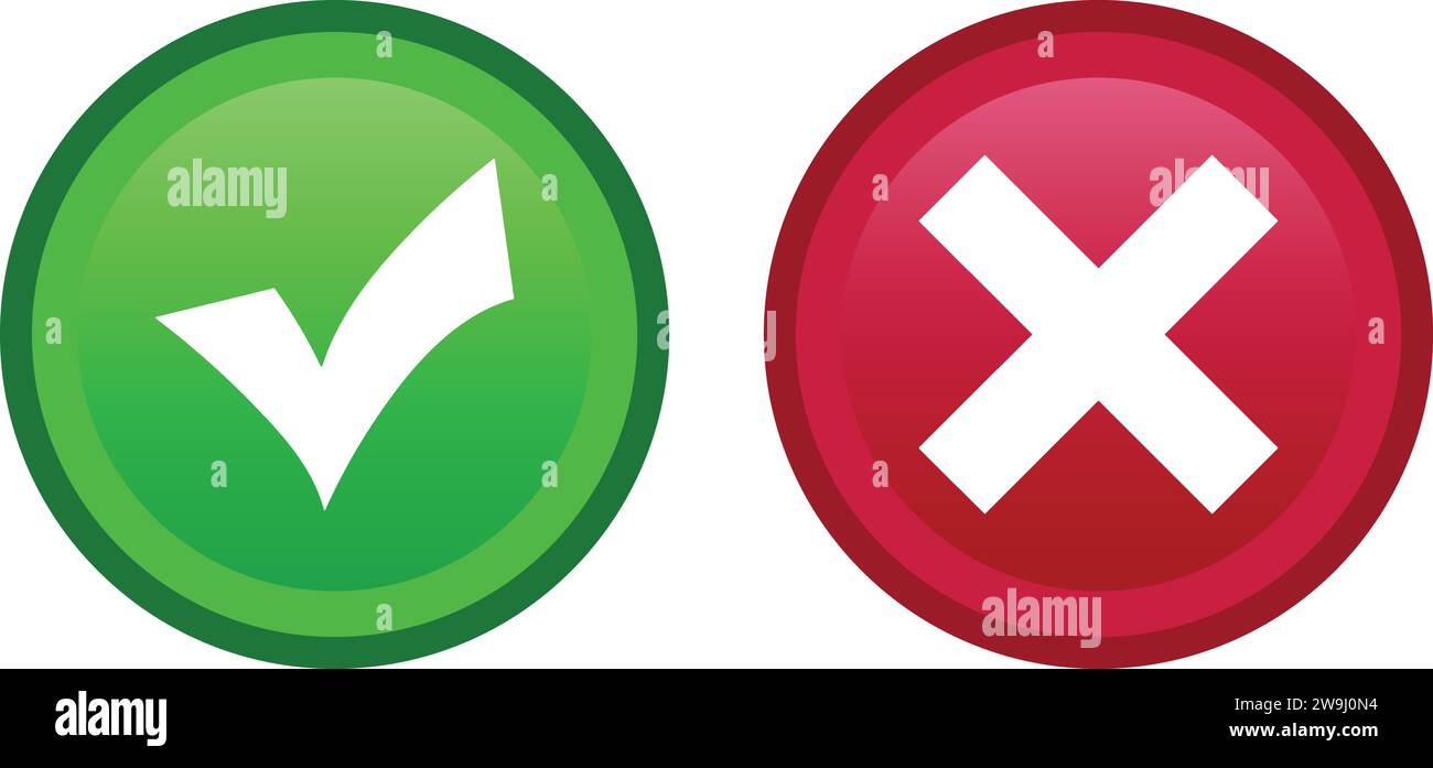 Yes and no sign | Check mark and cross mark icon, Tick and cross | YES ...