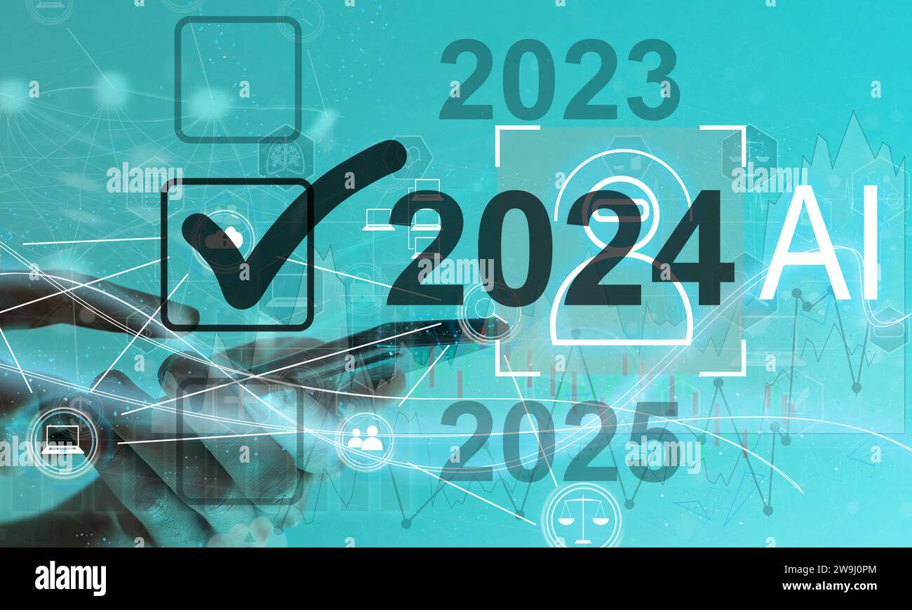 Creative design concept for the new year festival 2024 Stock Photo - Alamy