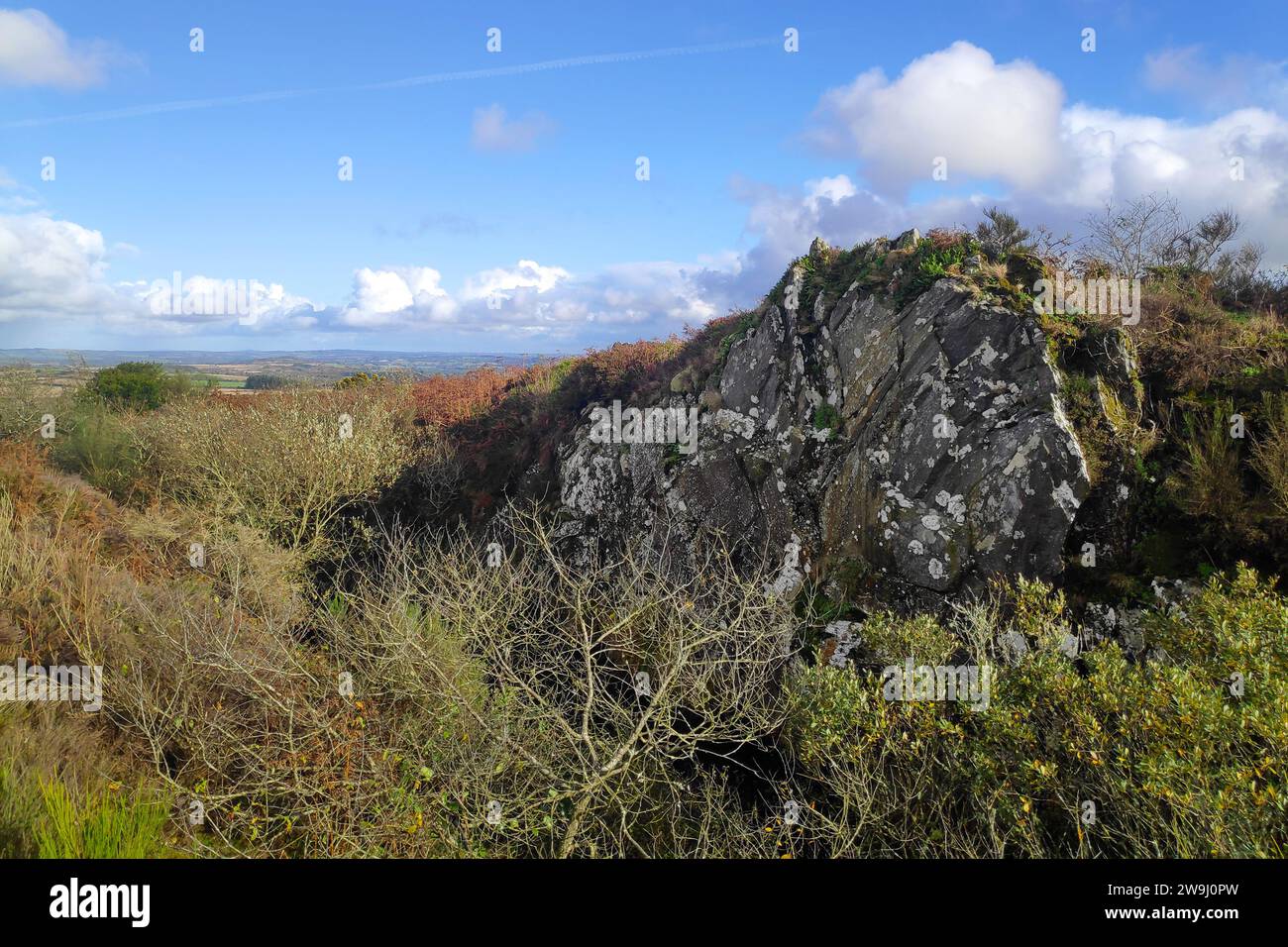 The slate quarries located on the northern slope of the Monts d'Arrée ...