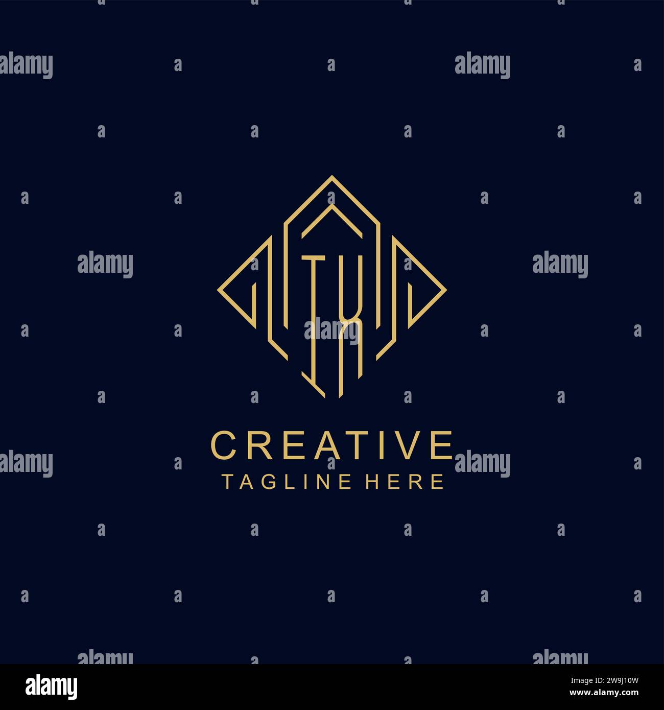 Initial logo IX monogram with rhombus line style design vector graphic Stock Vector Image & Art ...