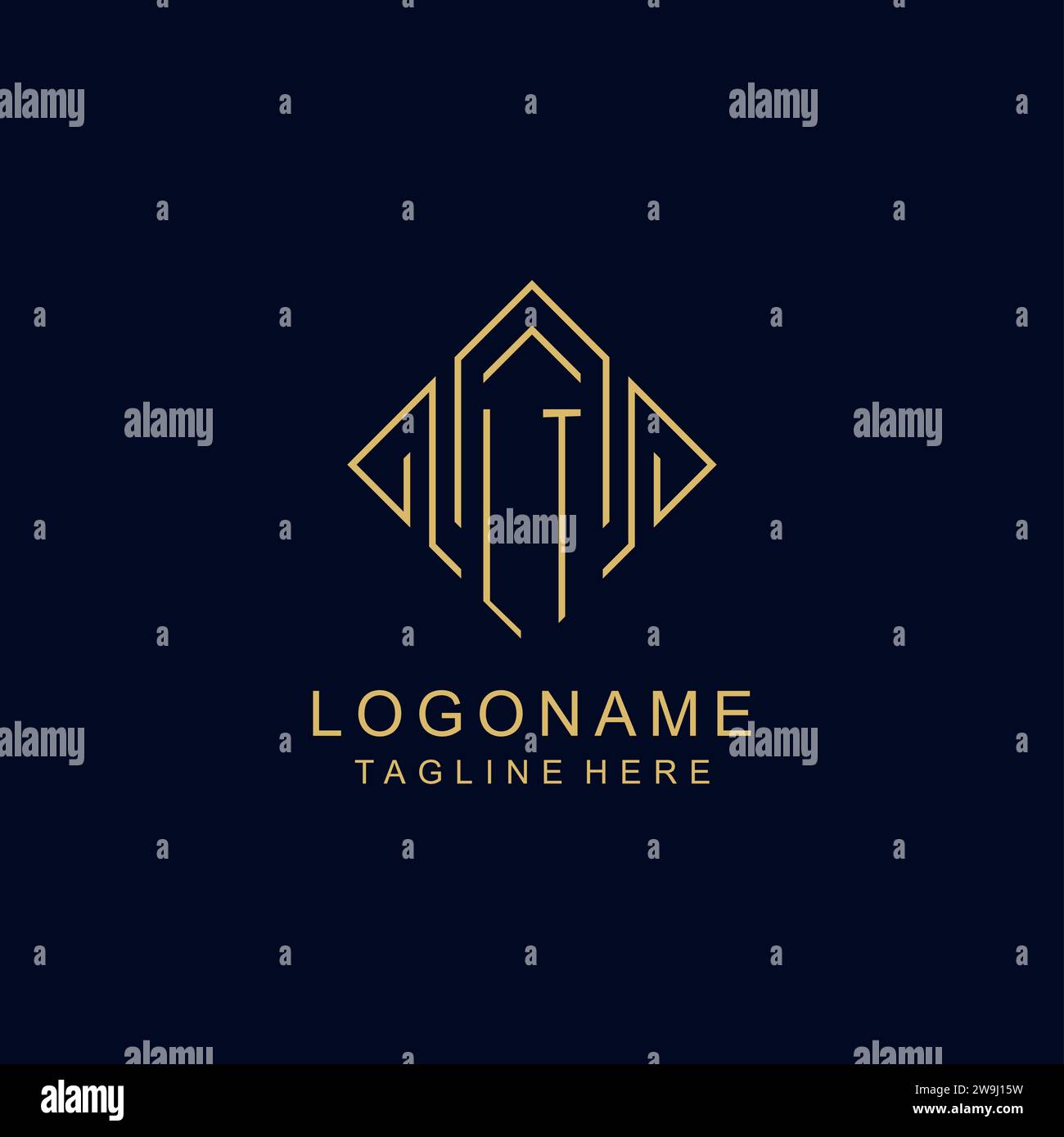 Initial logo LT monogram with rhombus line style design vector graphic Stock Vector Image & Art ...