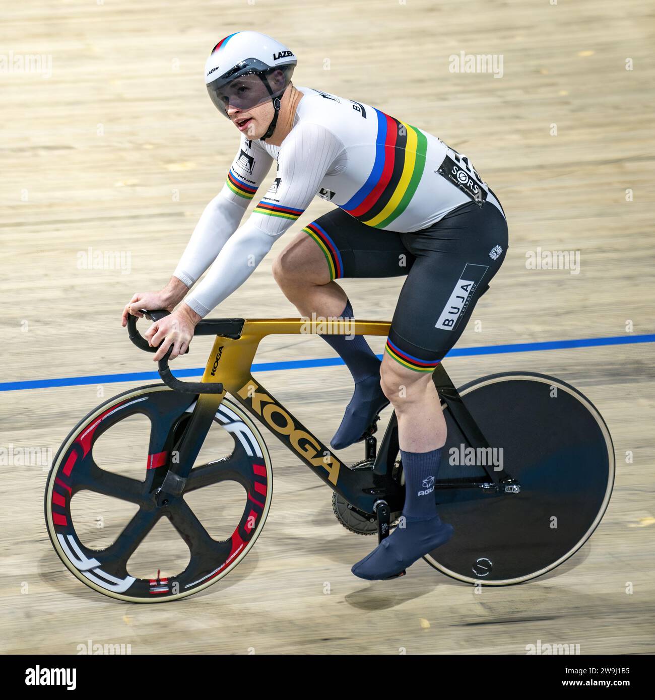 APELDOORN - Harrie Lavreysen in action in the sprint section at the ...