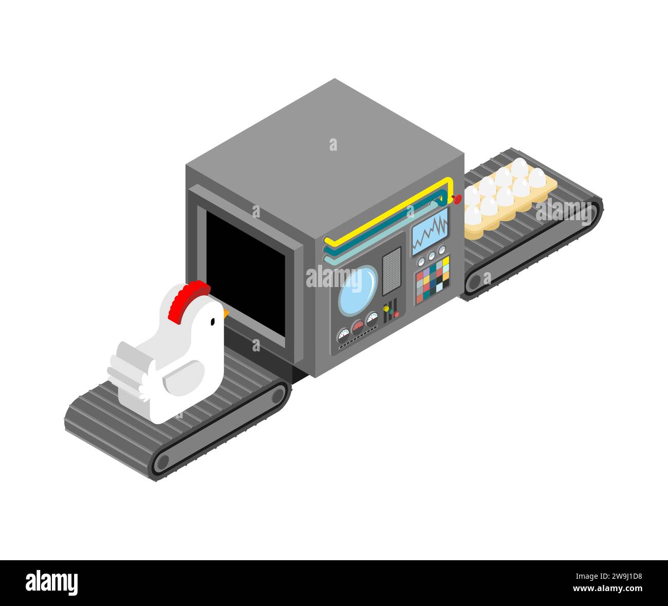 Automatic egg production. Chicken and eggs Production complex of ...