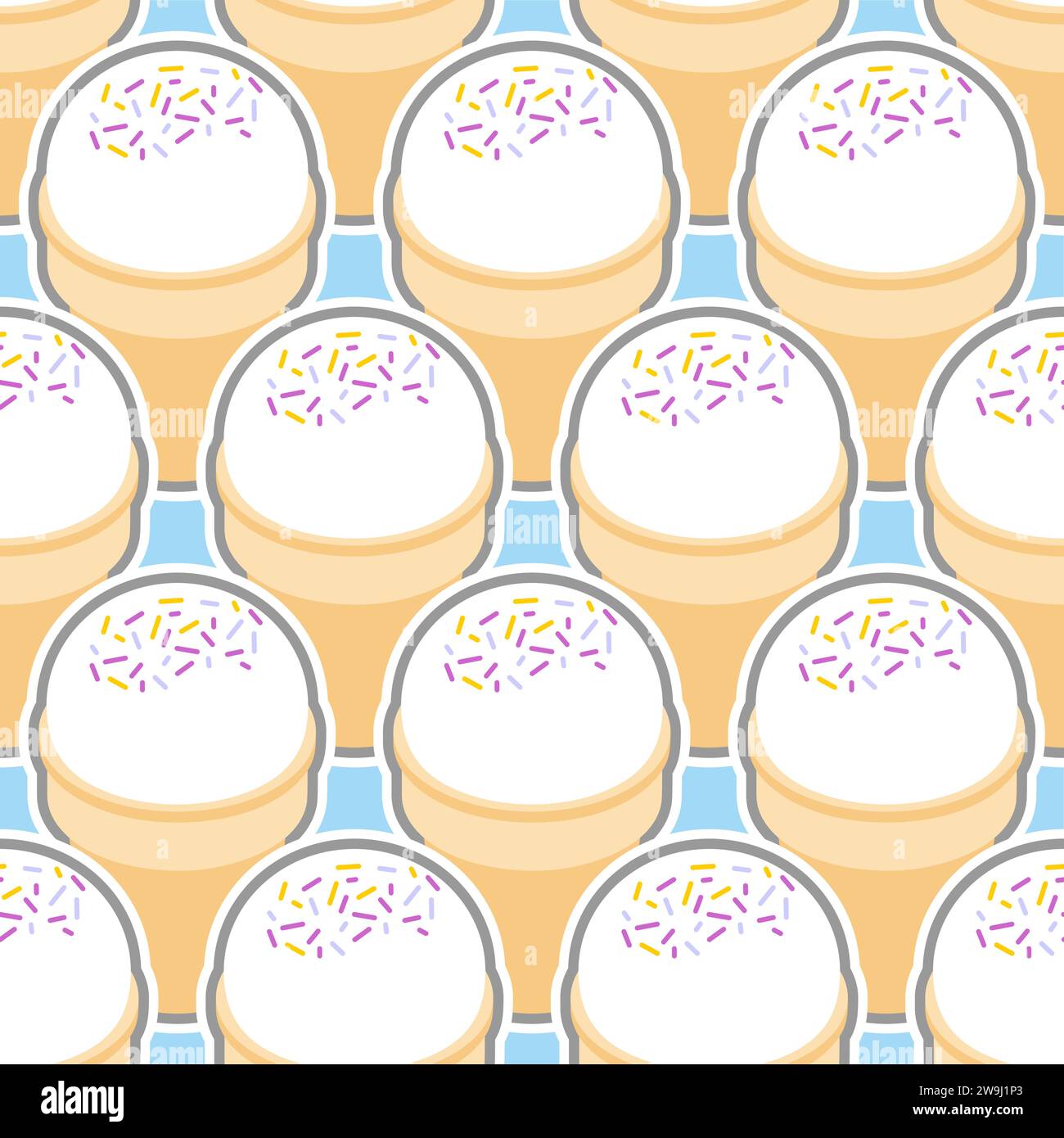 Ice cream in waffle cup pattern seamless. Sweets background. Ornament ...