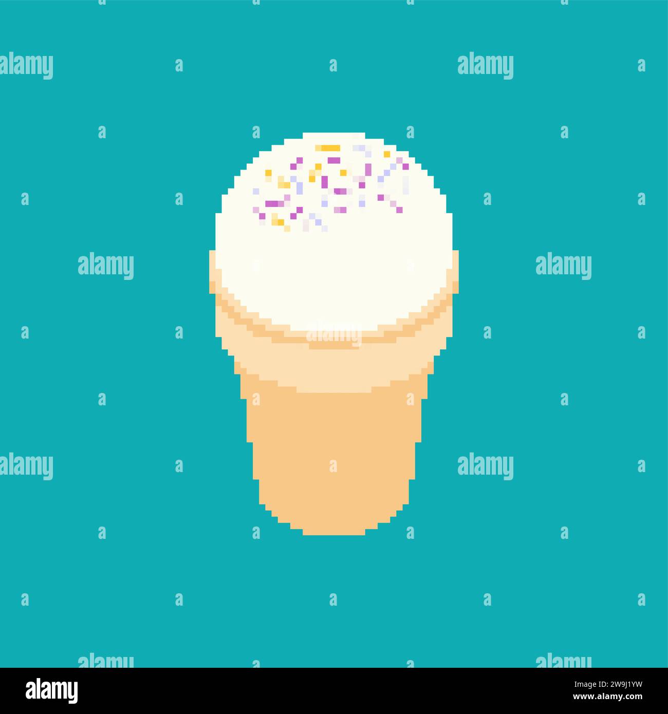 Pixel art ice cream cone Stock Vector Images - Alamy