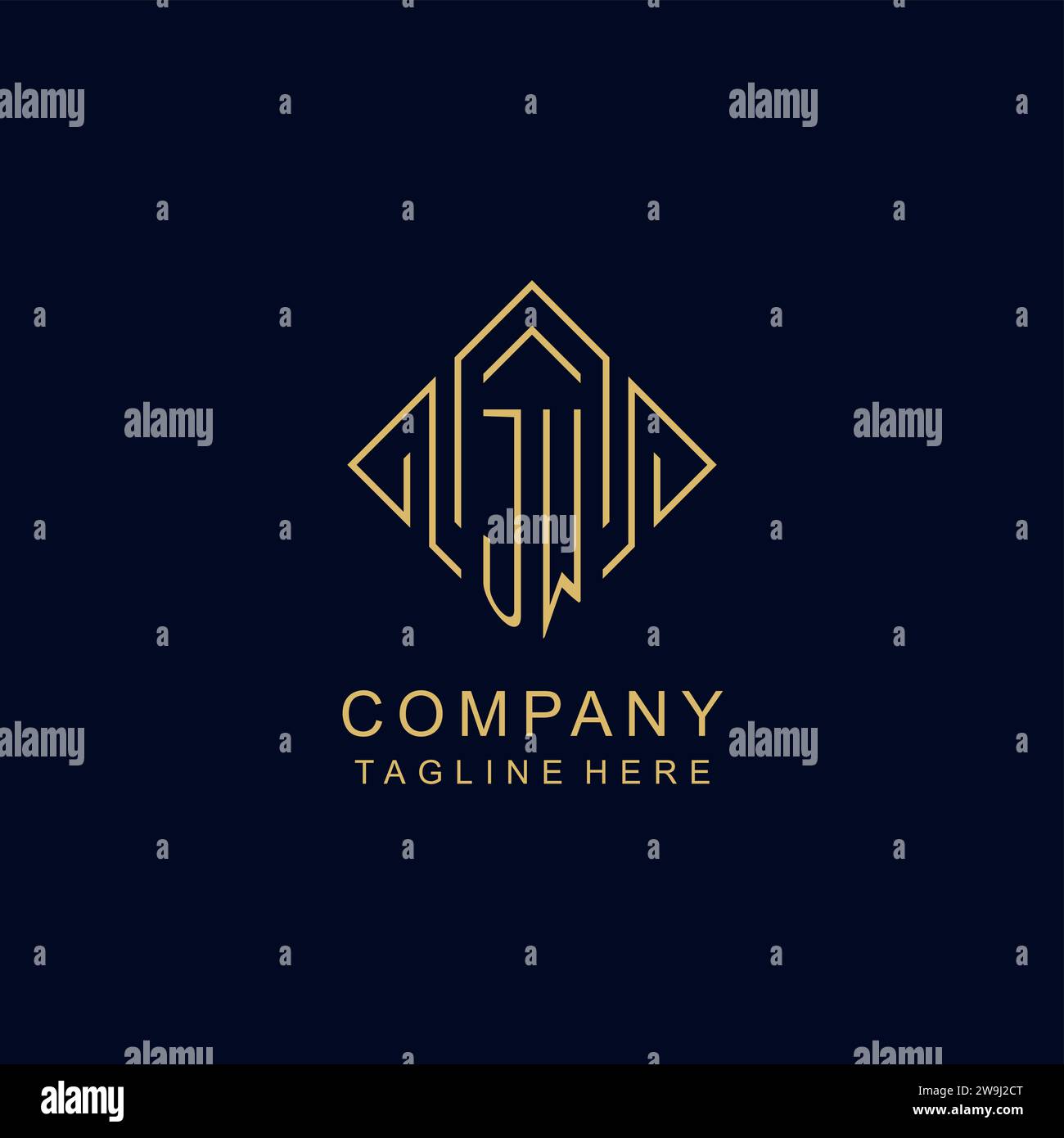 Initial logo JW monogram with rhombus line style design vector graphic Stock Vector Image & Art ...