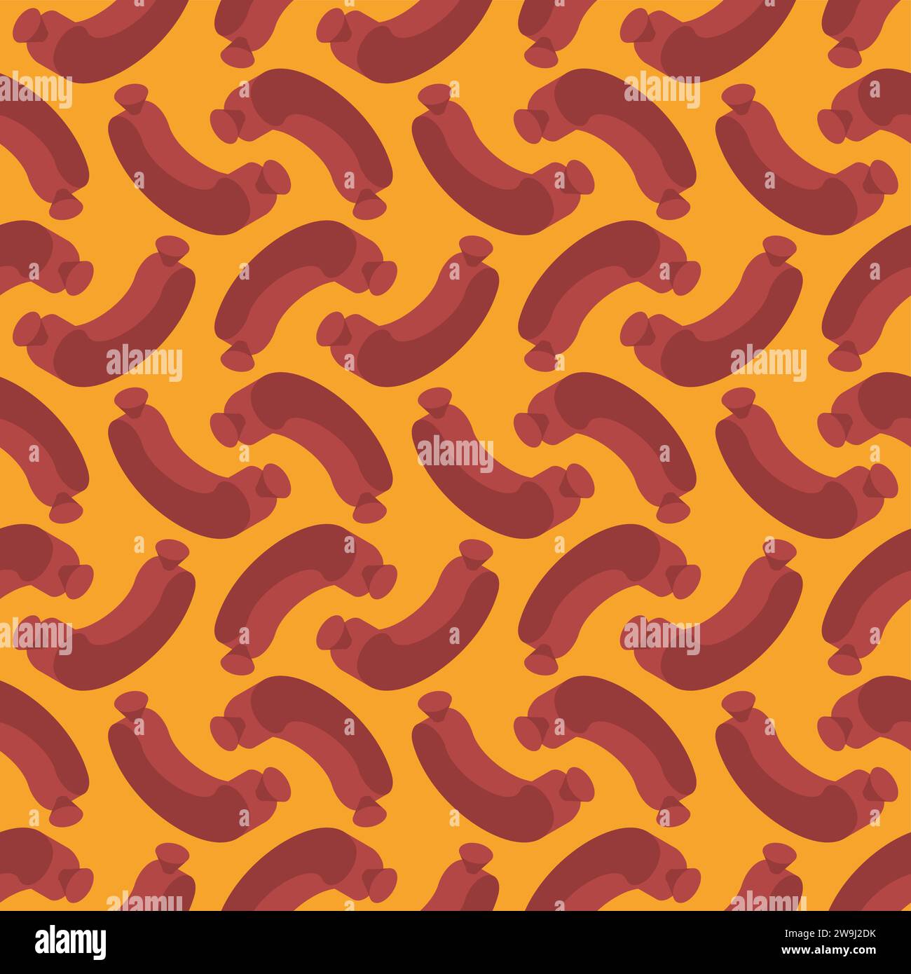 Sausage isometric pattern seamless. Meat delicacies Sausages background ...