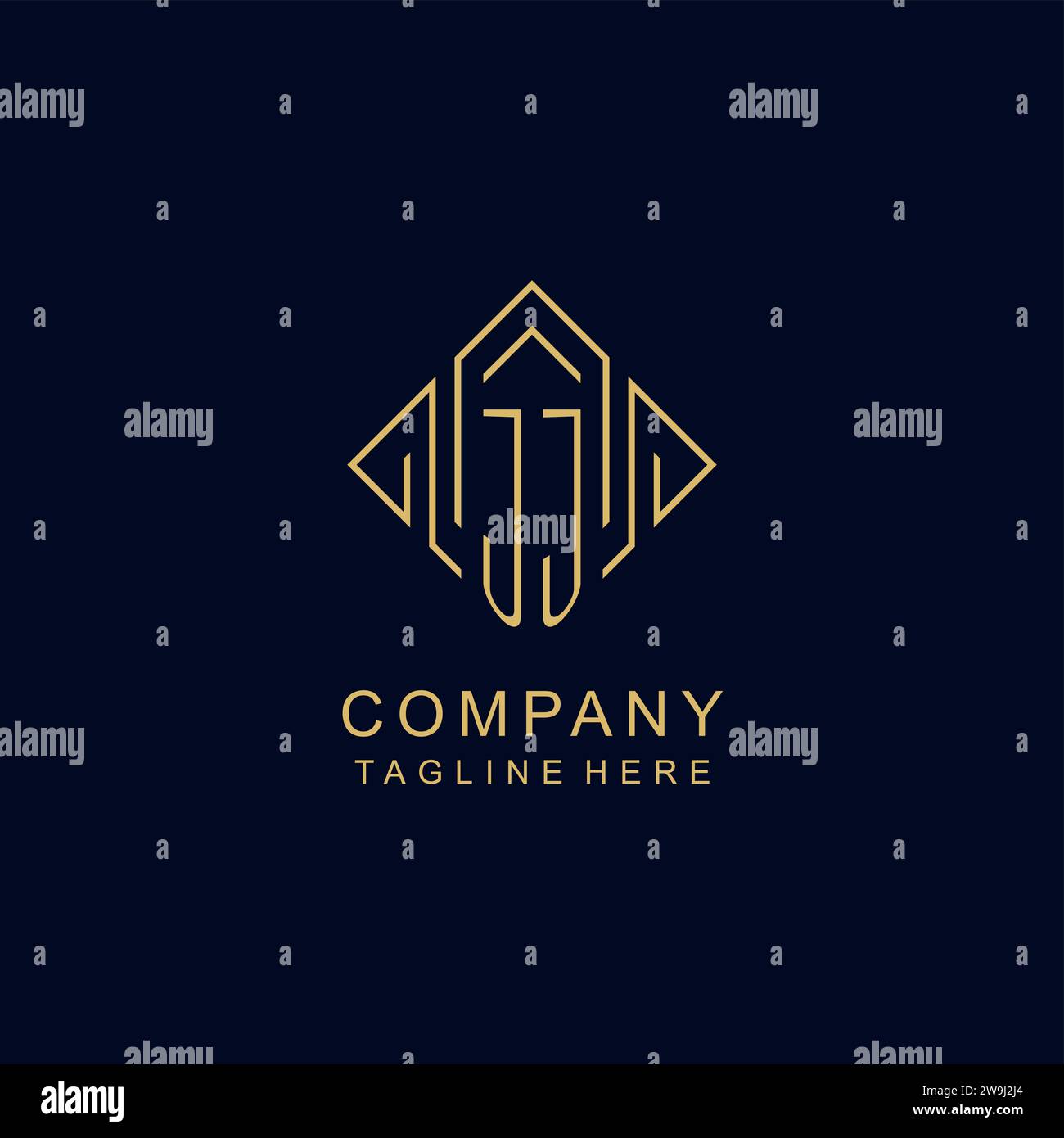 Initial logo JJ monogram with rhombus line style design vector graphic Stock Vector Image & Art ...