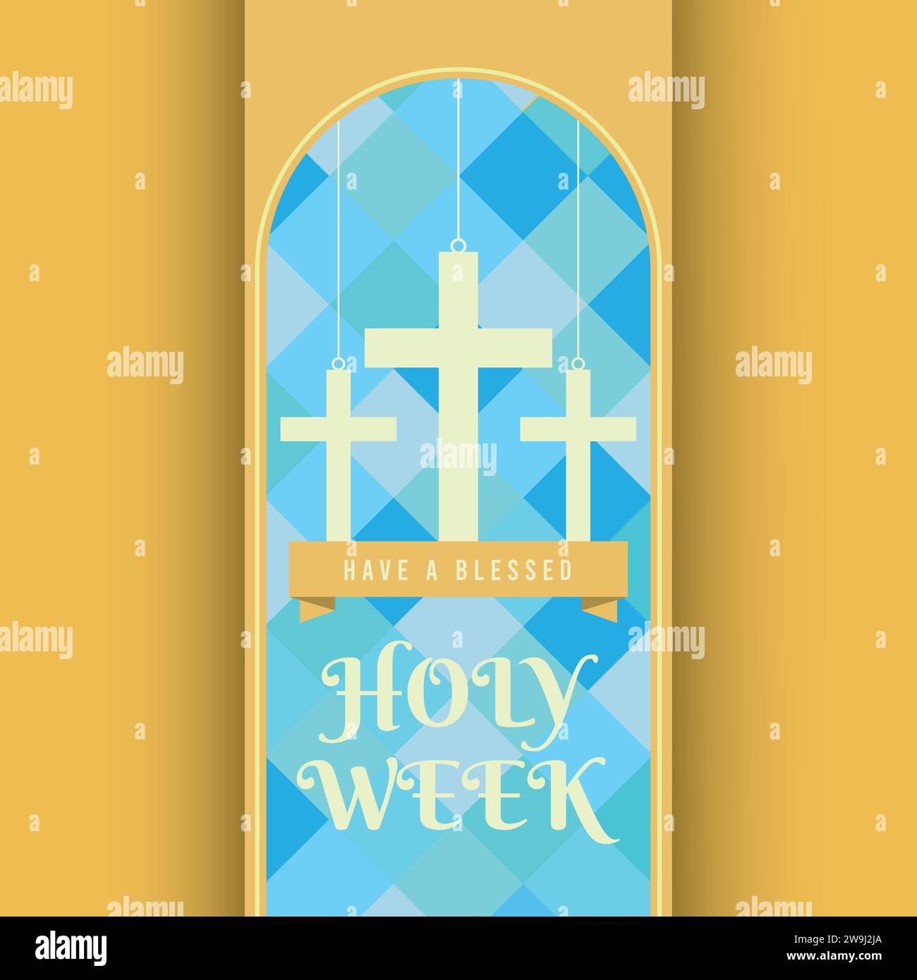 Colored holy week poster with three crosses symbols Vector Stock Vector ...