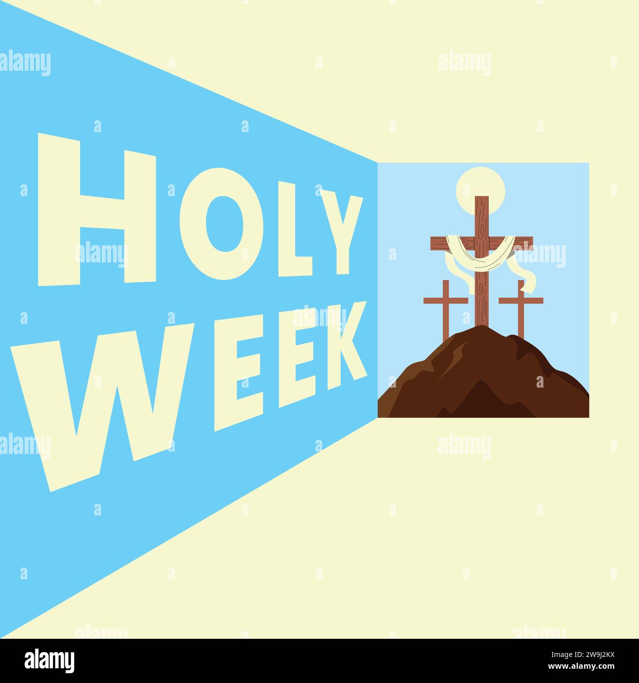 Colored holy week poster with three crosses symbols Vector Stock Vector ...