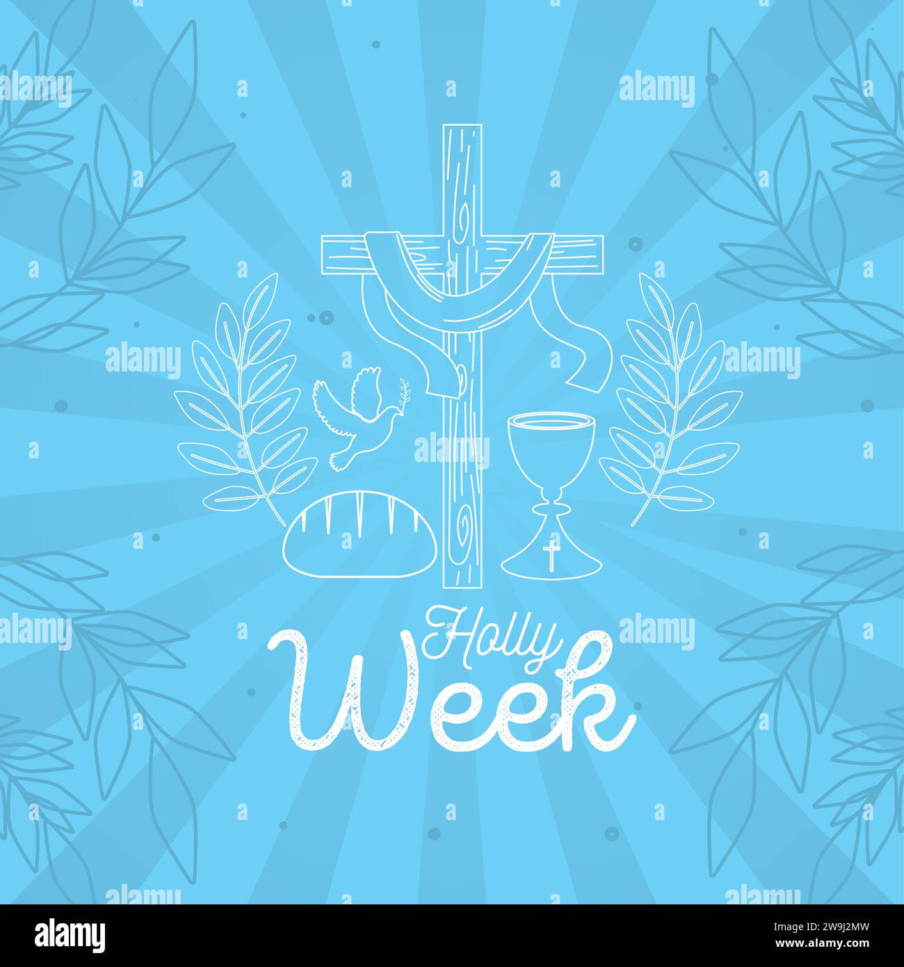 Colored holy week poster with religious icons Vector Stock Vector Image ...