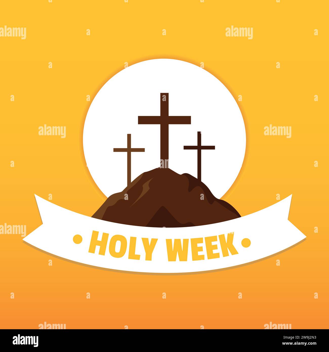 Colored holy week poster with three crosses symbols Vector Stock Vector ...