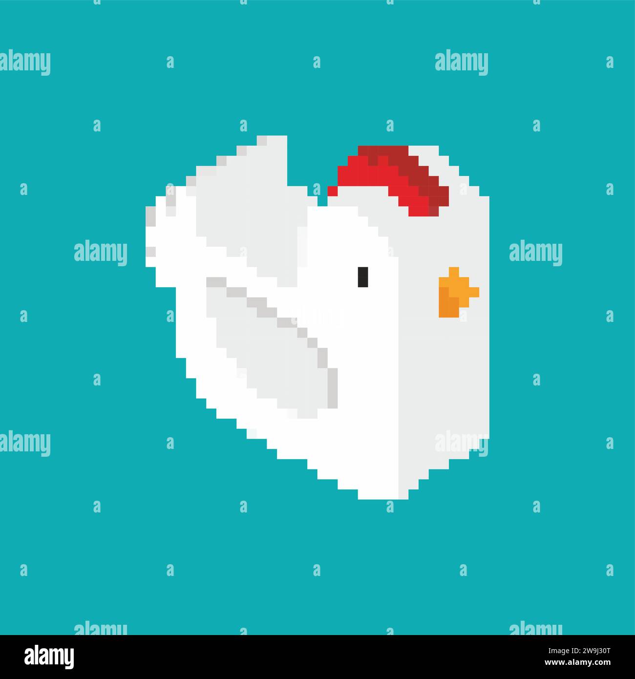 Chicken pixel art. 8 bit Chicken farm birds. pixelated Stock Vector ...