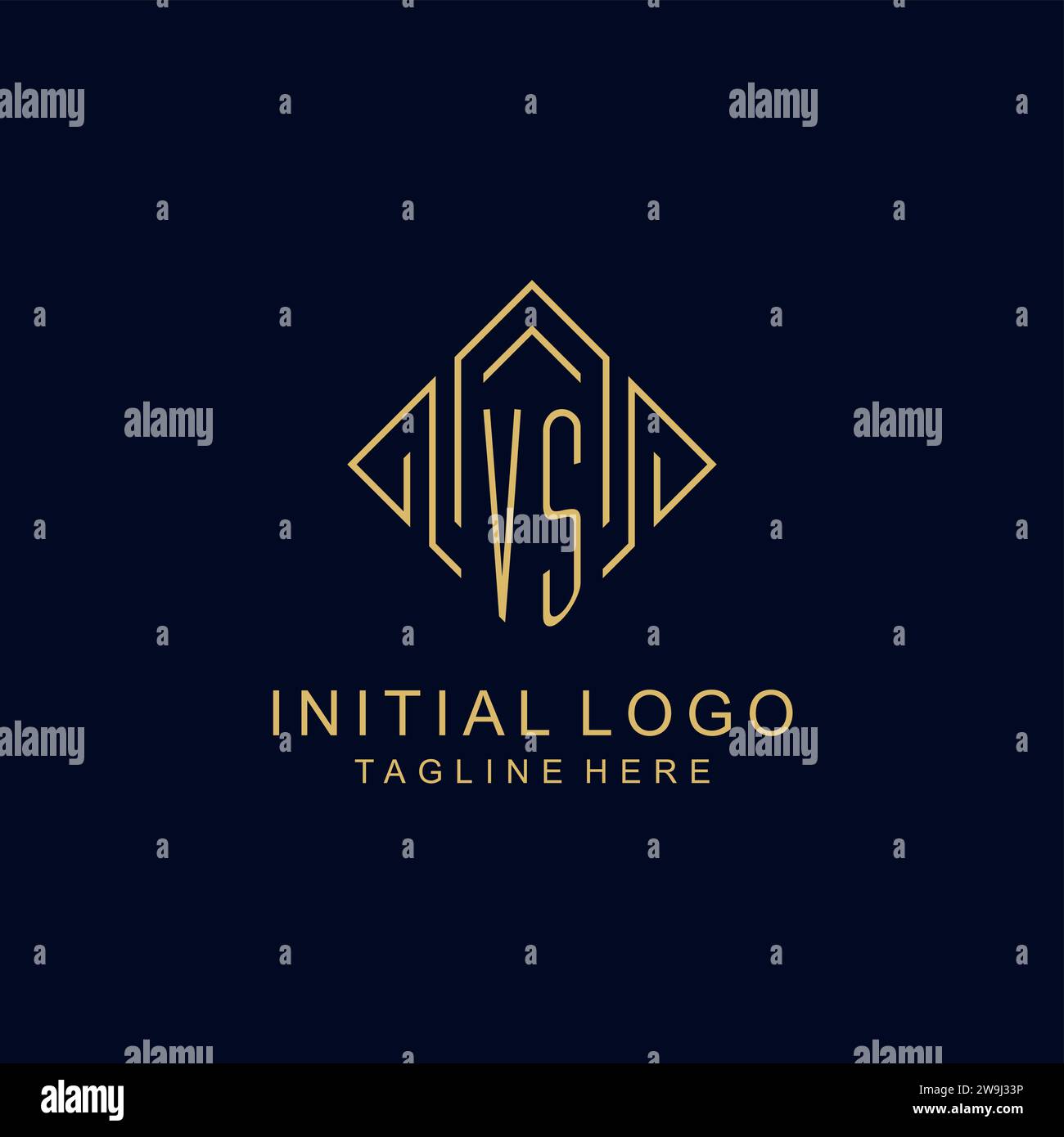 Initial logo VS monogram with rhombus line style design vector graphic Stock Vector Image & Art ...