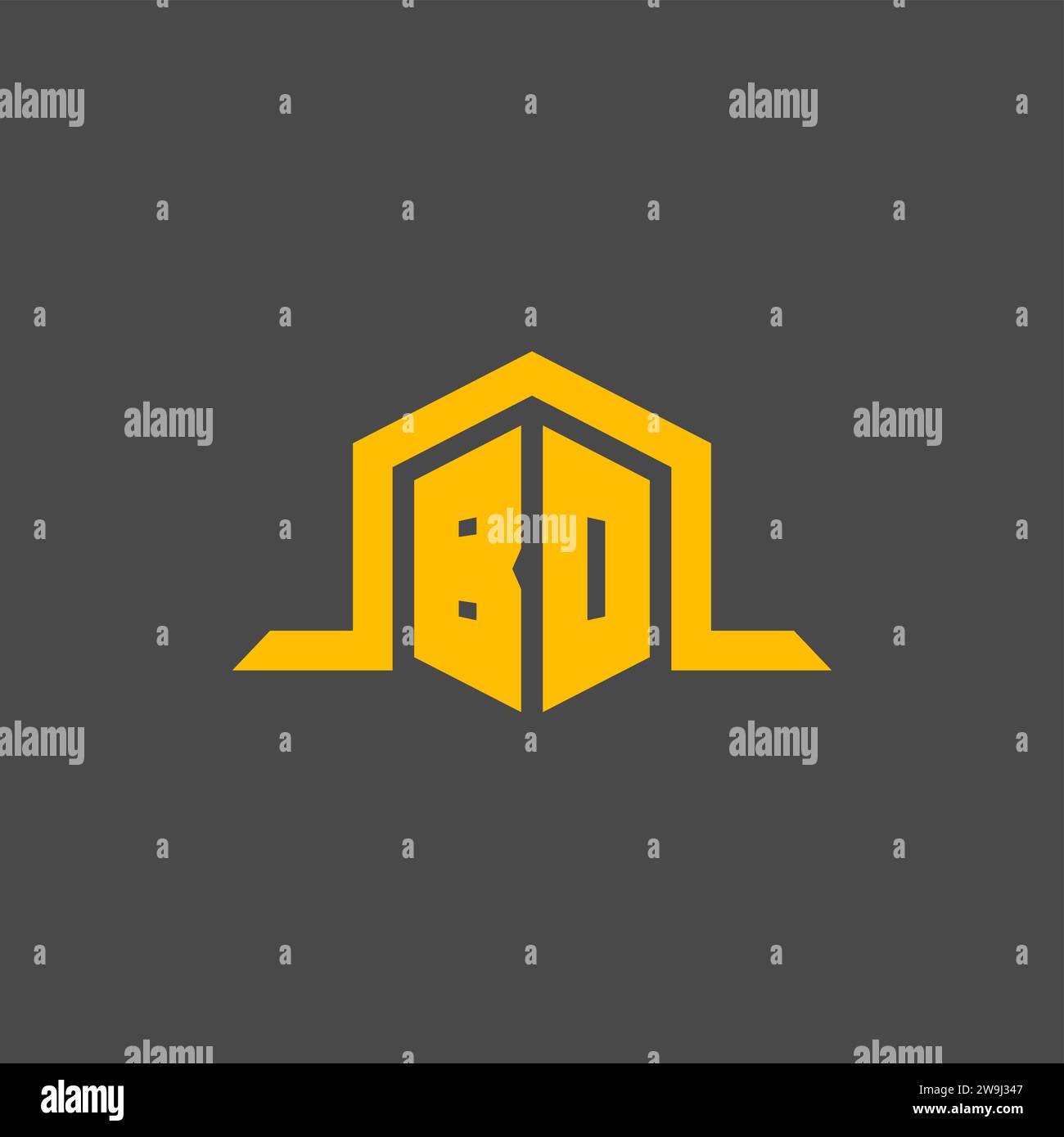 BO monogram initial logo with hexagon style design ideas Stock Vector ...