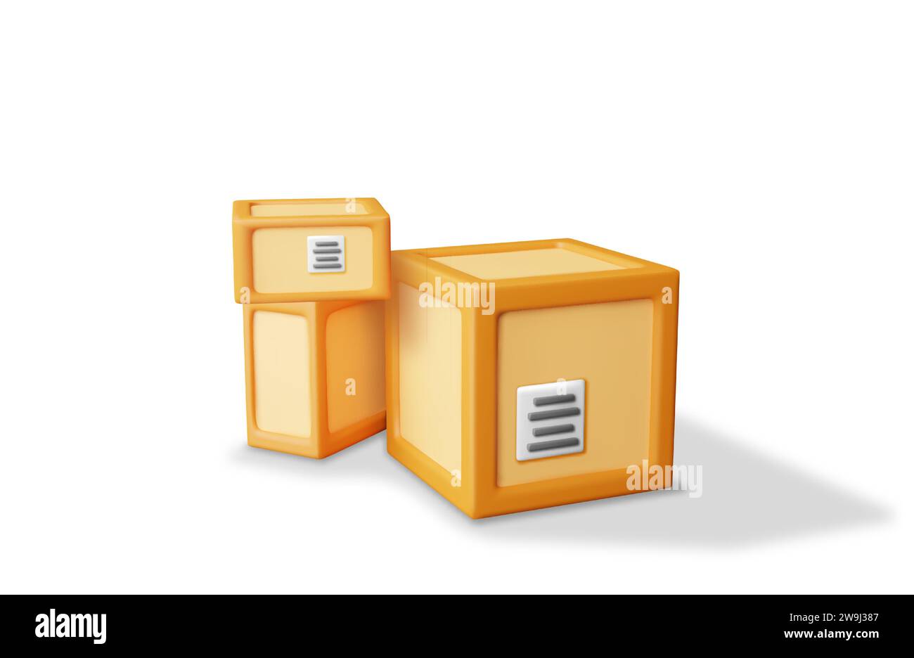 3D Stack of Cardboard Boxes Isolated Stock Vector Image & Art - Alamy