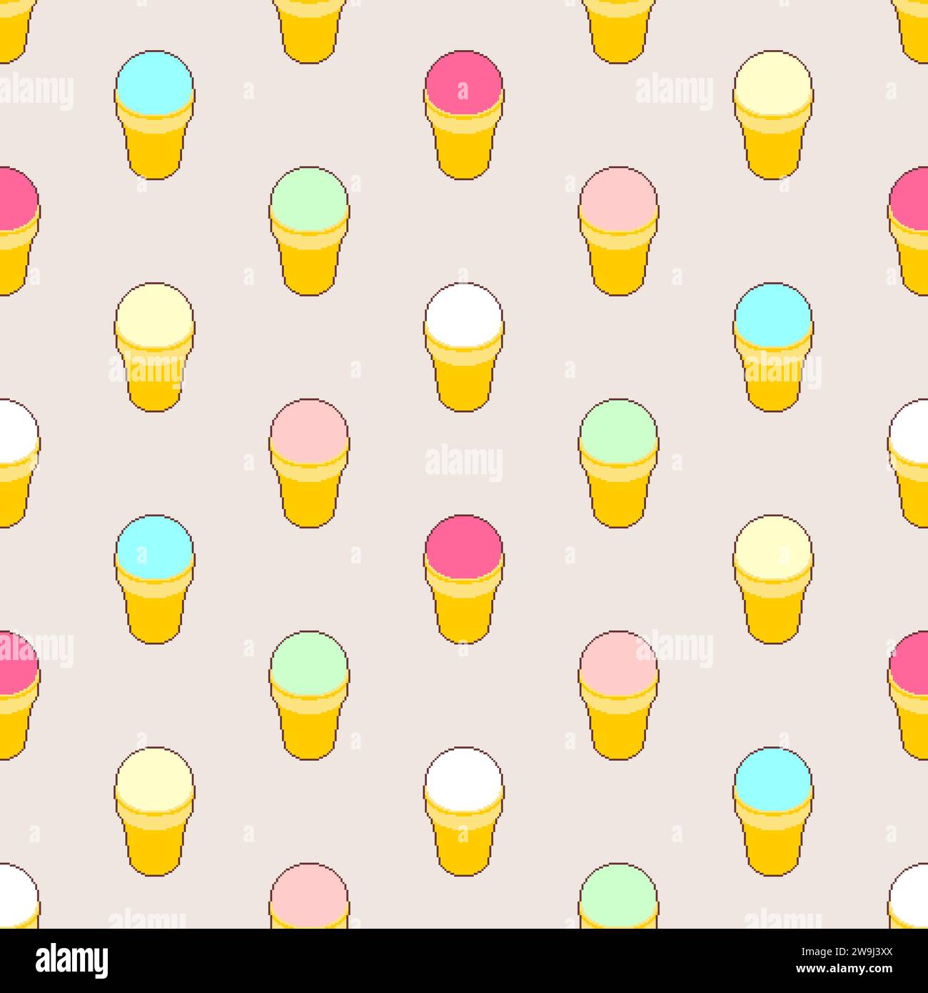 Ice cream pixel art pattern seamless. Sweets 8 bit background Stock ...