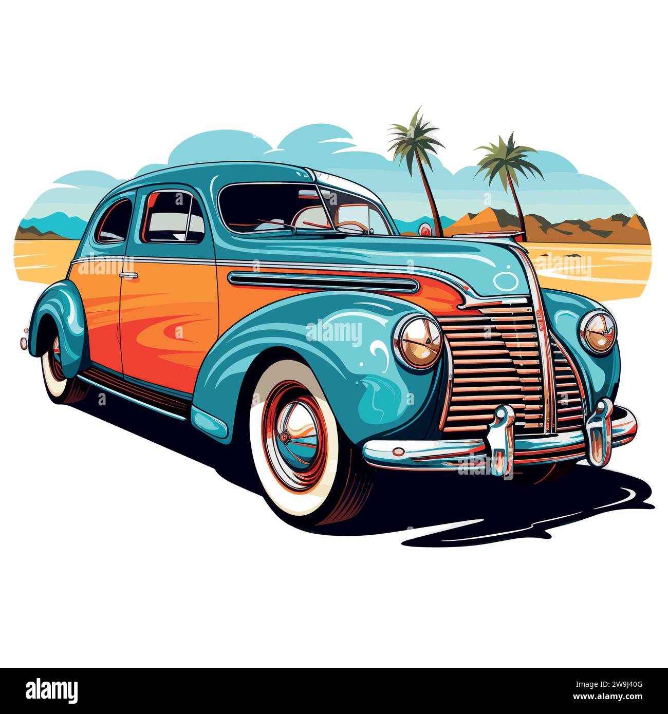1950s car Stock Vector Images - Alamy