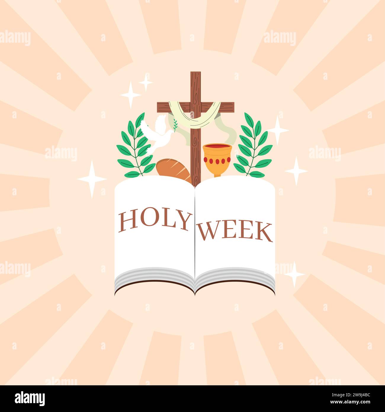 Colored holy week poster with religious icons Vector Stock Vector Image ...