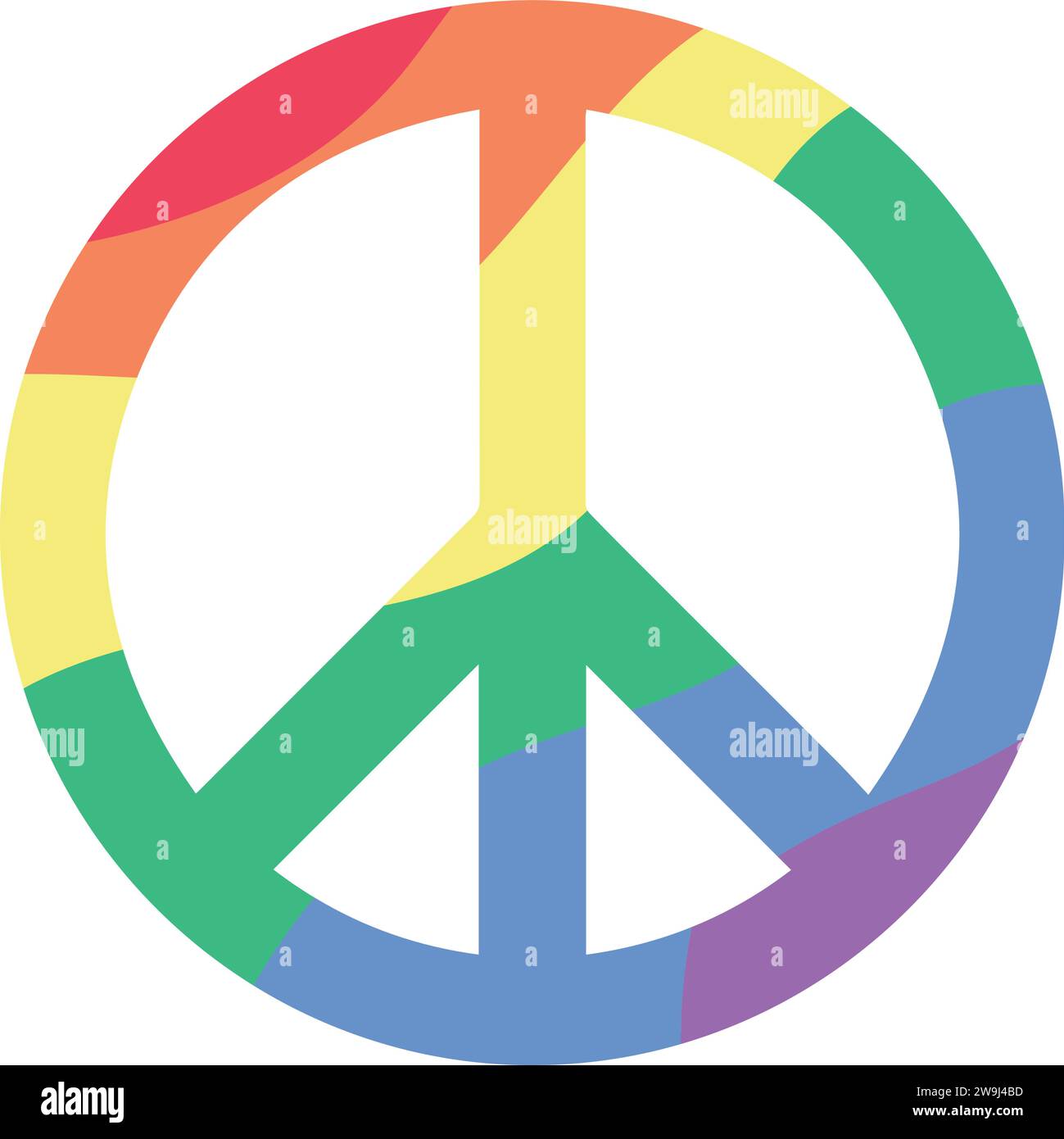 Isolated peace symbol with pride flag colors Vector Stock Vector Image ...