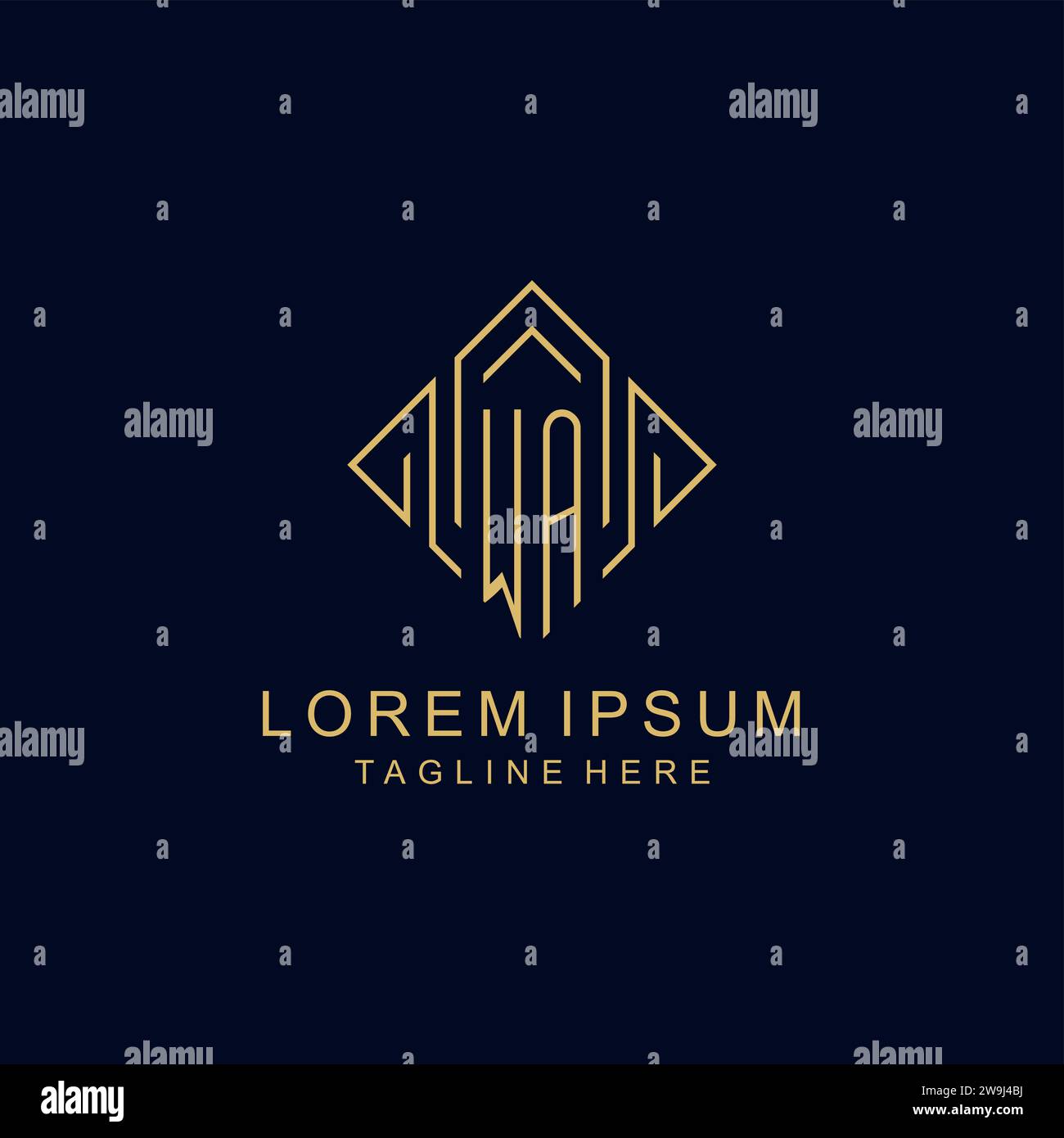 Logo initial letters wa vector vectors hi-res stock photography and ...
