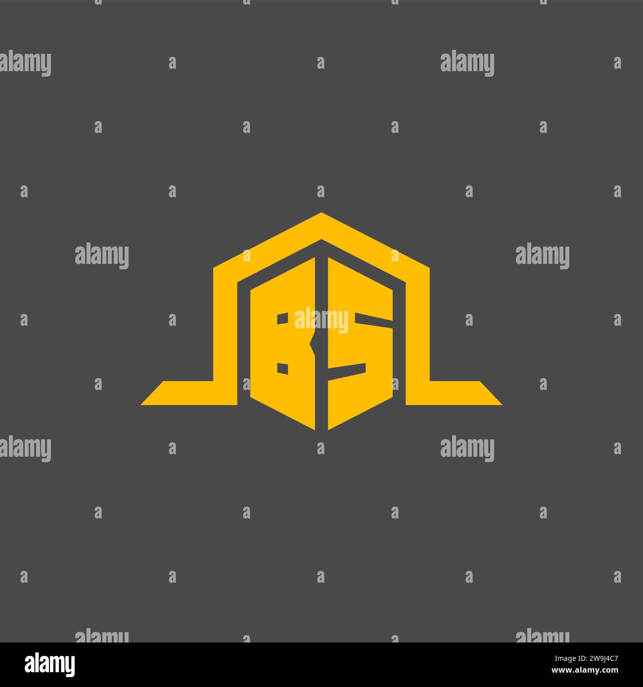 BS monogram initial logo with hexagon style design ideas Stock Vector ...