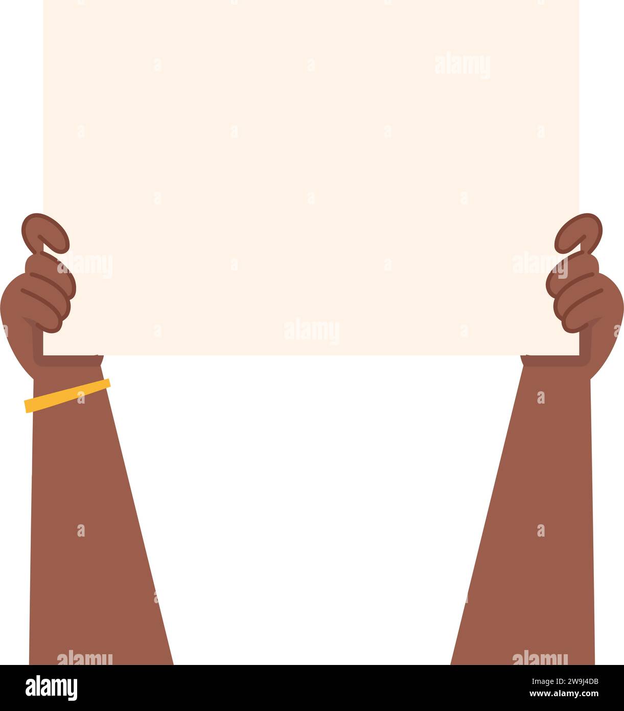 Isolated pair of hands holding an empty protest sign Vector Stock ...