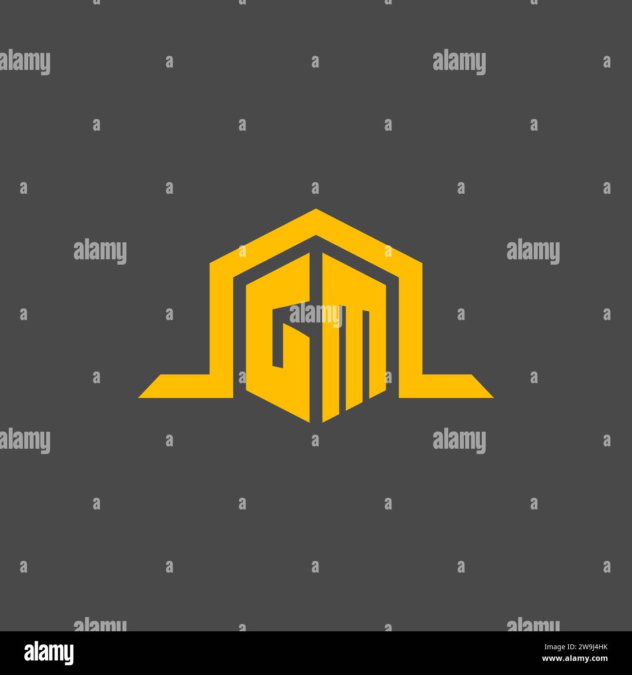 GM monogram initial logo with hexagon style design ideas Stock Vector ...