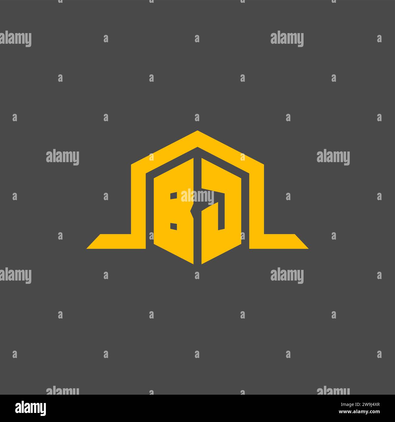 BJ monogram initial logo with hexagon style design ideas Stock Vector ...
