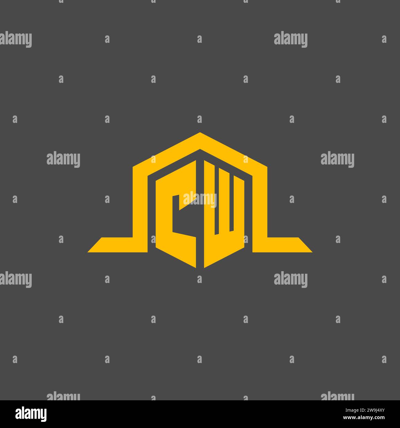 CW monogram initial logo with hexagon style design ideas Stock Vector ...