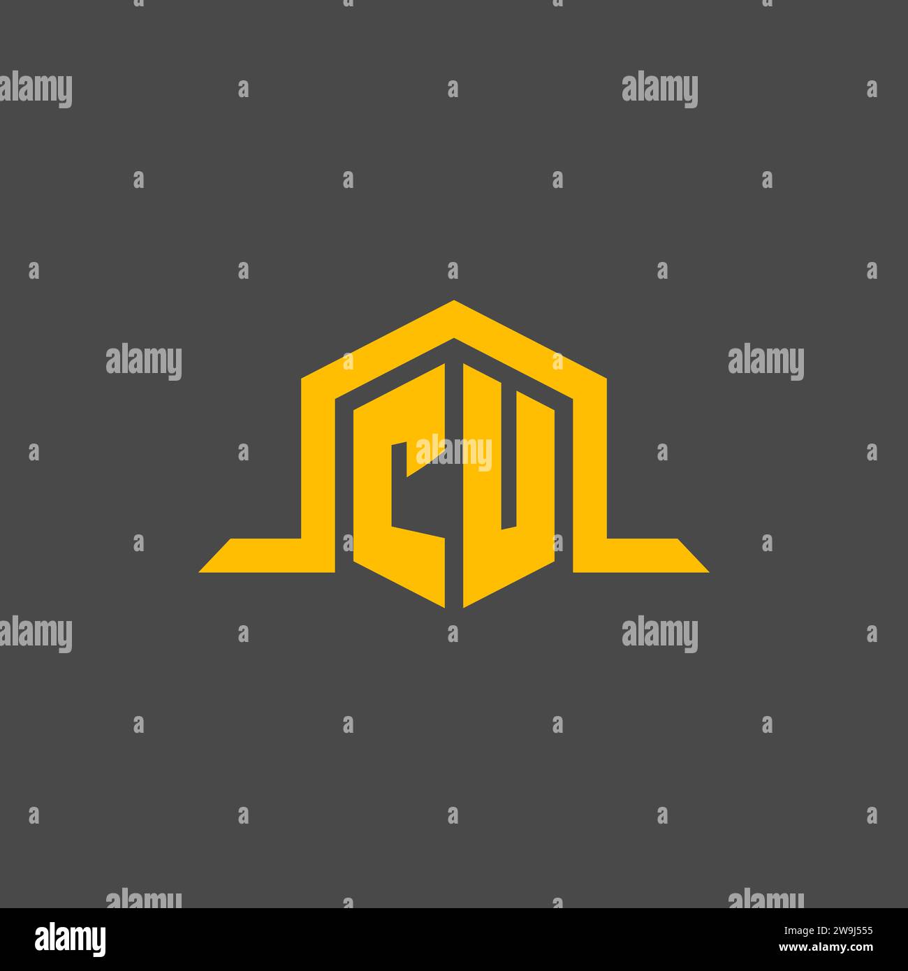 CU monogram initial logo with hexagon style design ideas Stock Vector ...