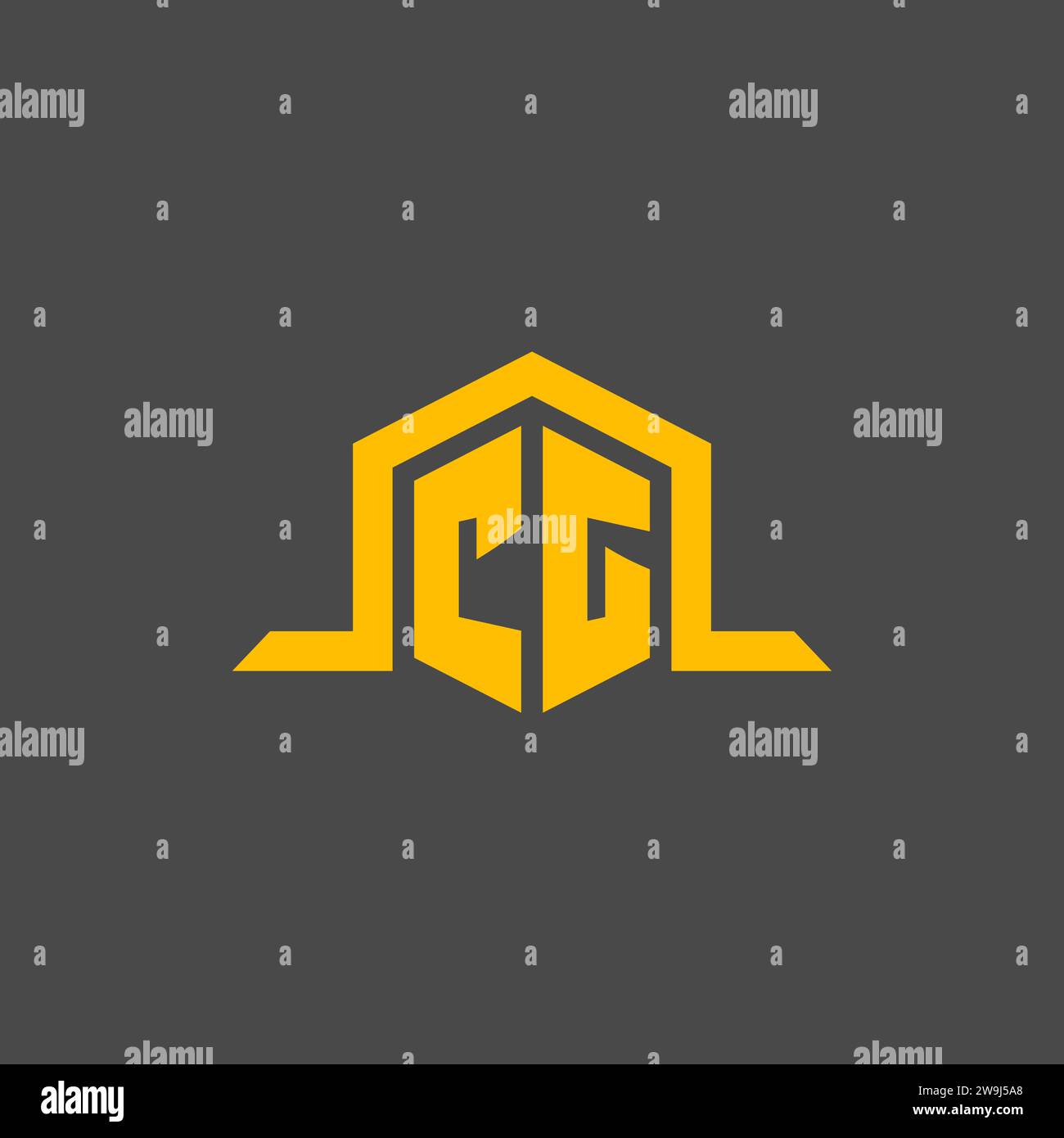 CG monogram initial logo with hexagon style design ideas Stock Vector ...