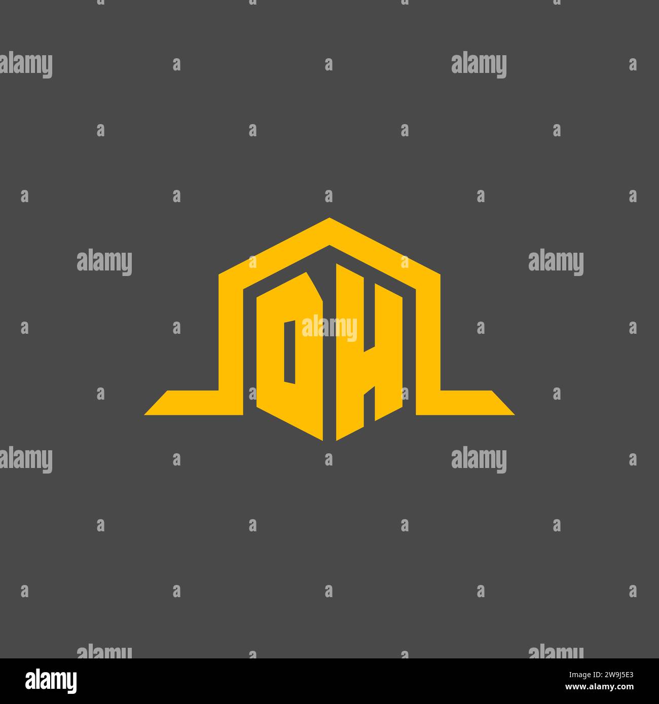 DH monogram initial logo with hexagon style design ideas Stock Vector ...