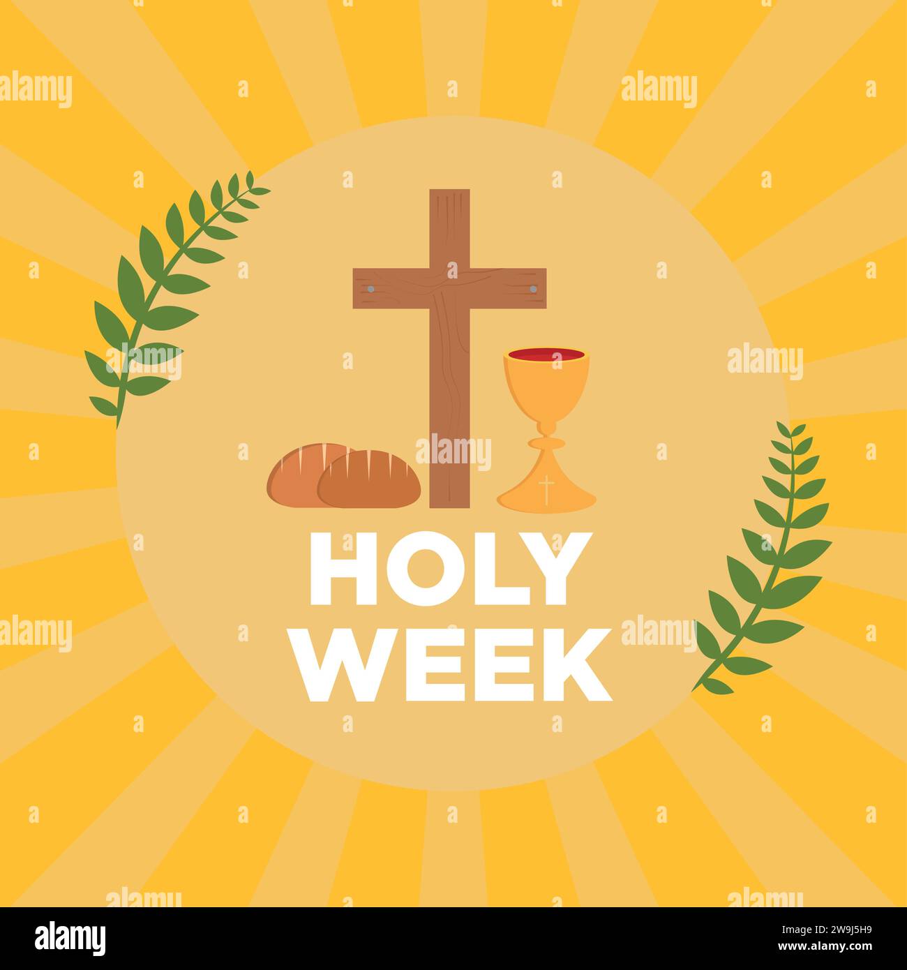 Colored holy week poster with religious icons Vector Stock Vector Image ...