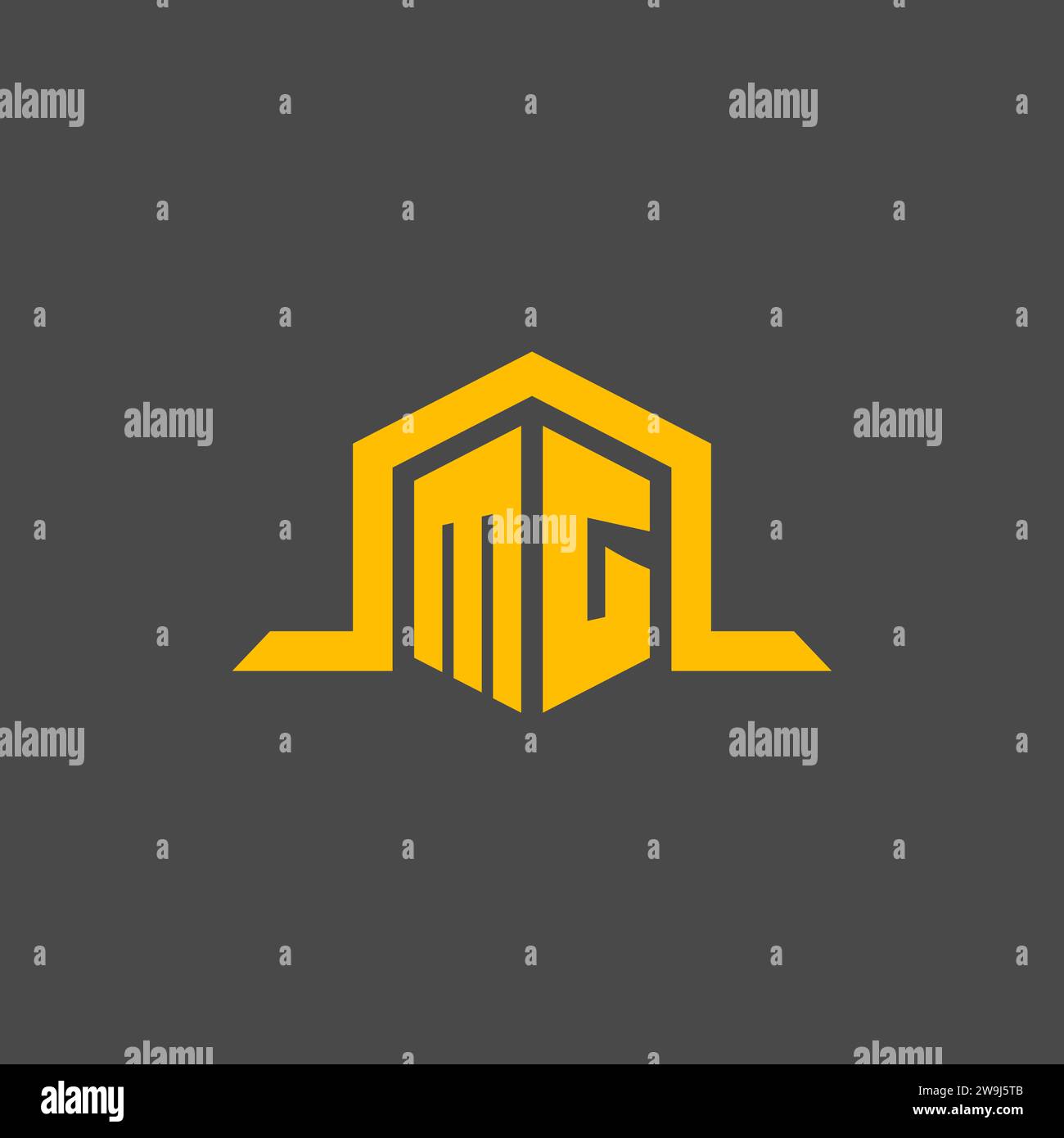 MG monogram initial logo with hexagon style design ideas Stock Vector ...