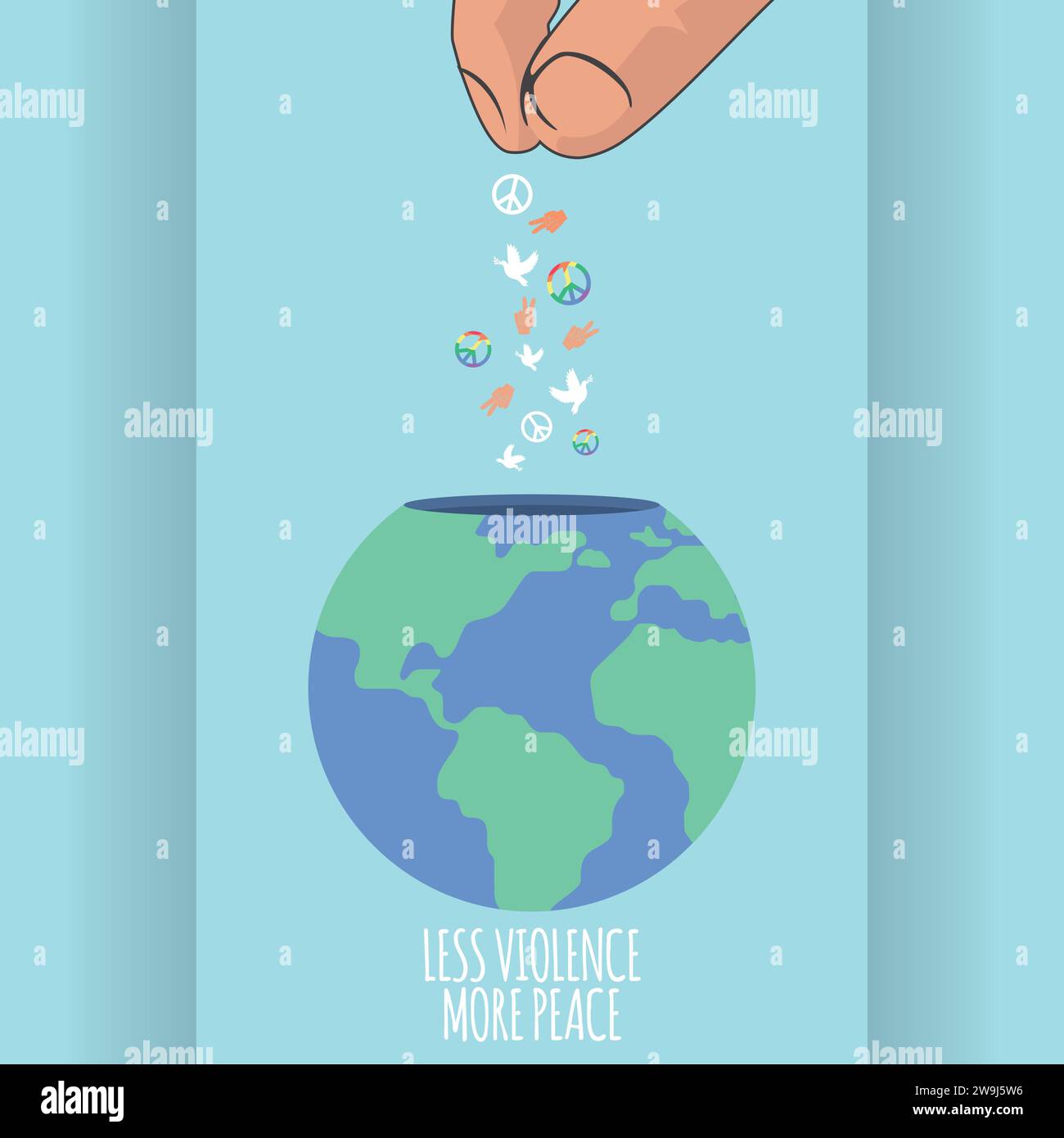 Hand with peace symbols and a planet earth Vector Stock Vector Image ...