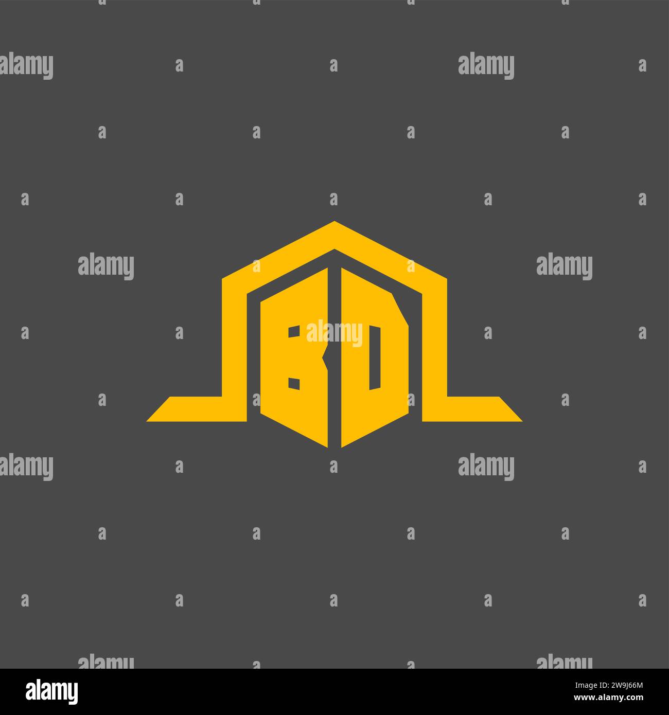 BD monogram initial logo with hexagon style design ideas Stock Vector ...