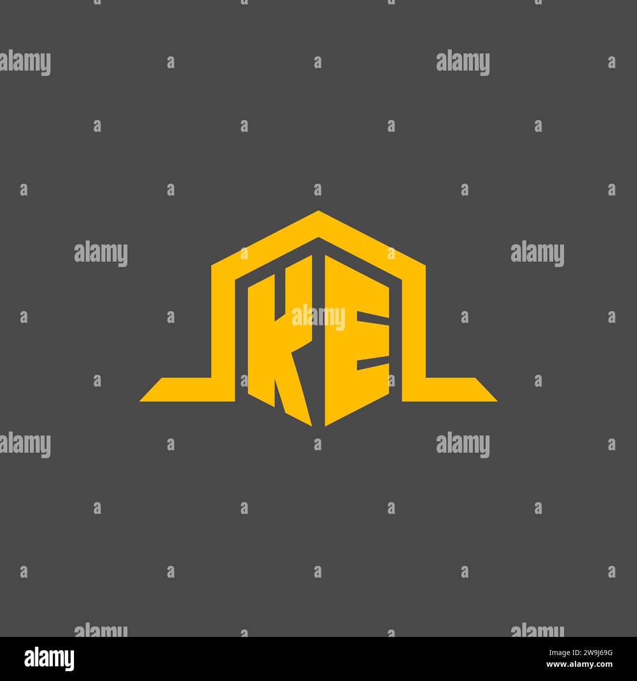 KE monogram initial logo with hexagon style design ideas Stock Vector ...