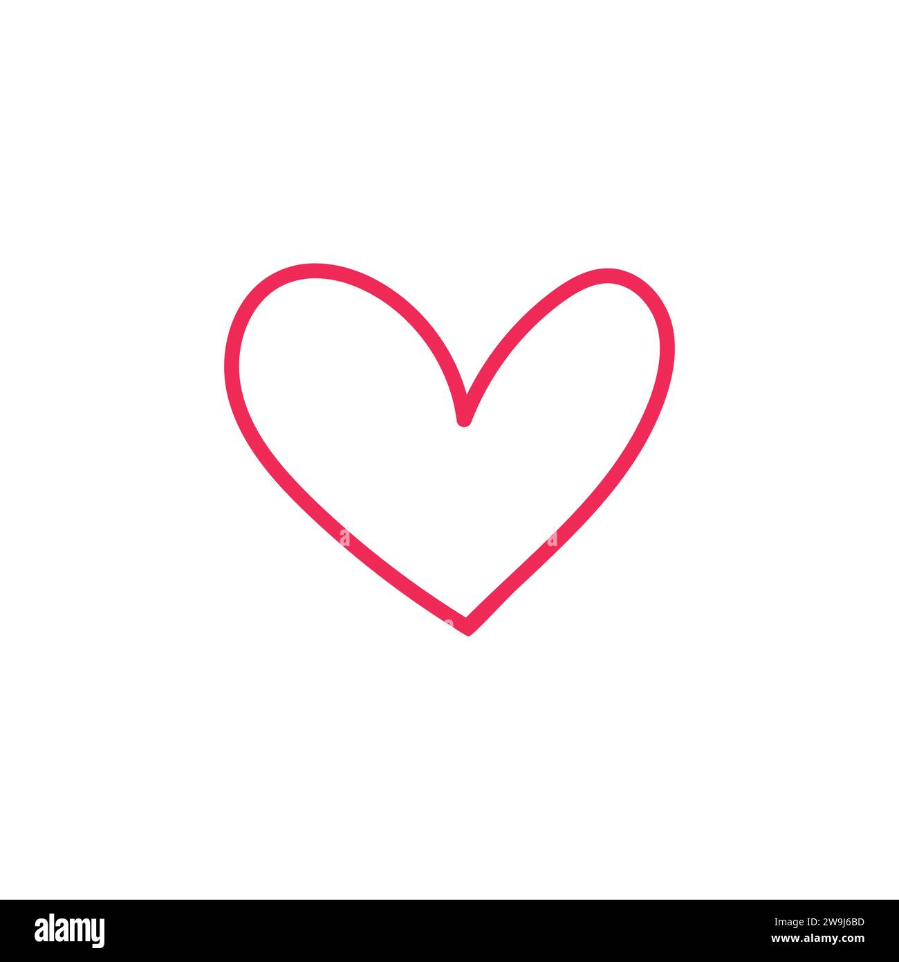 Simple doodle heart. Hand drawn heart shaped contour. Vector ...