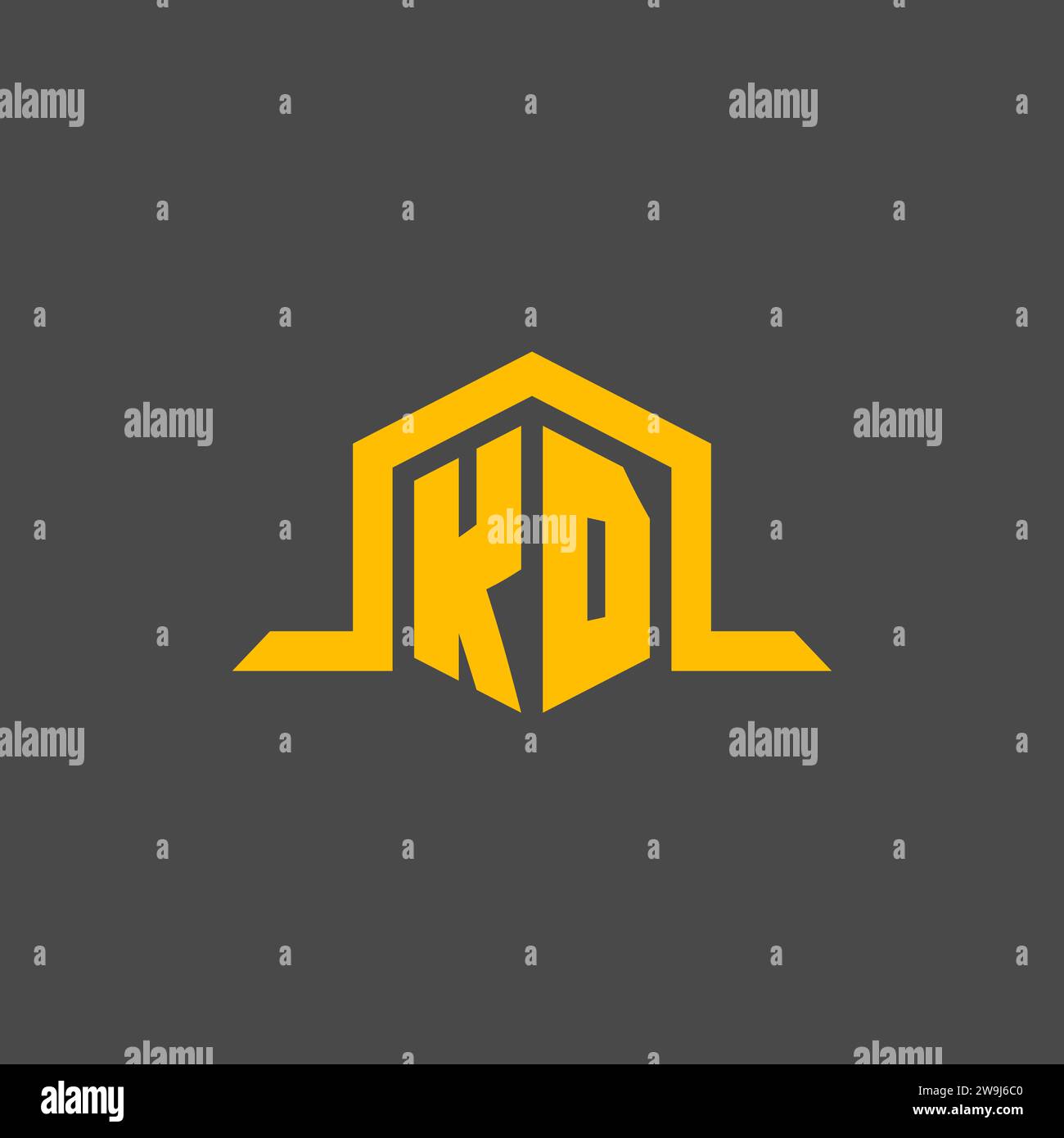 KD monogram initial logo with hexagon style design ideas Stock Vector ...