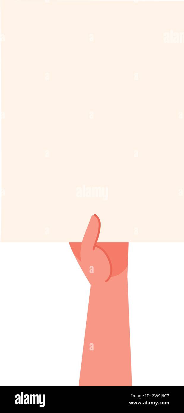 Isolated hand holding an empty protest sign Vector Stock Vector Image ...