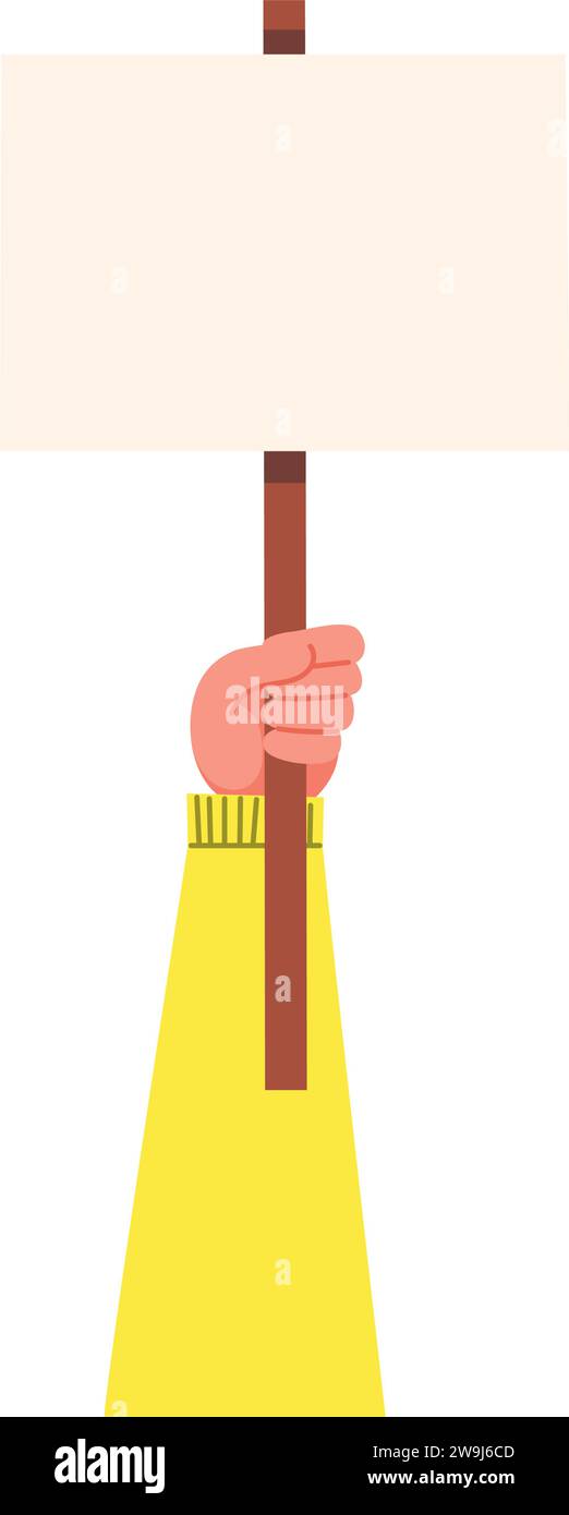 Isolated hand holding an empty protest sign Vector Stock Vector Image ...
