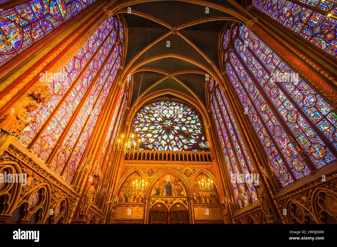 Stained glass windows of Saint Chapelle Stock Photo - Alamy