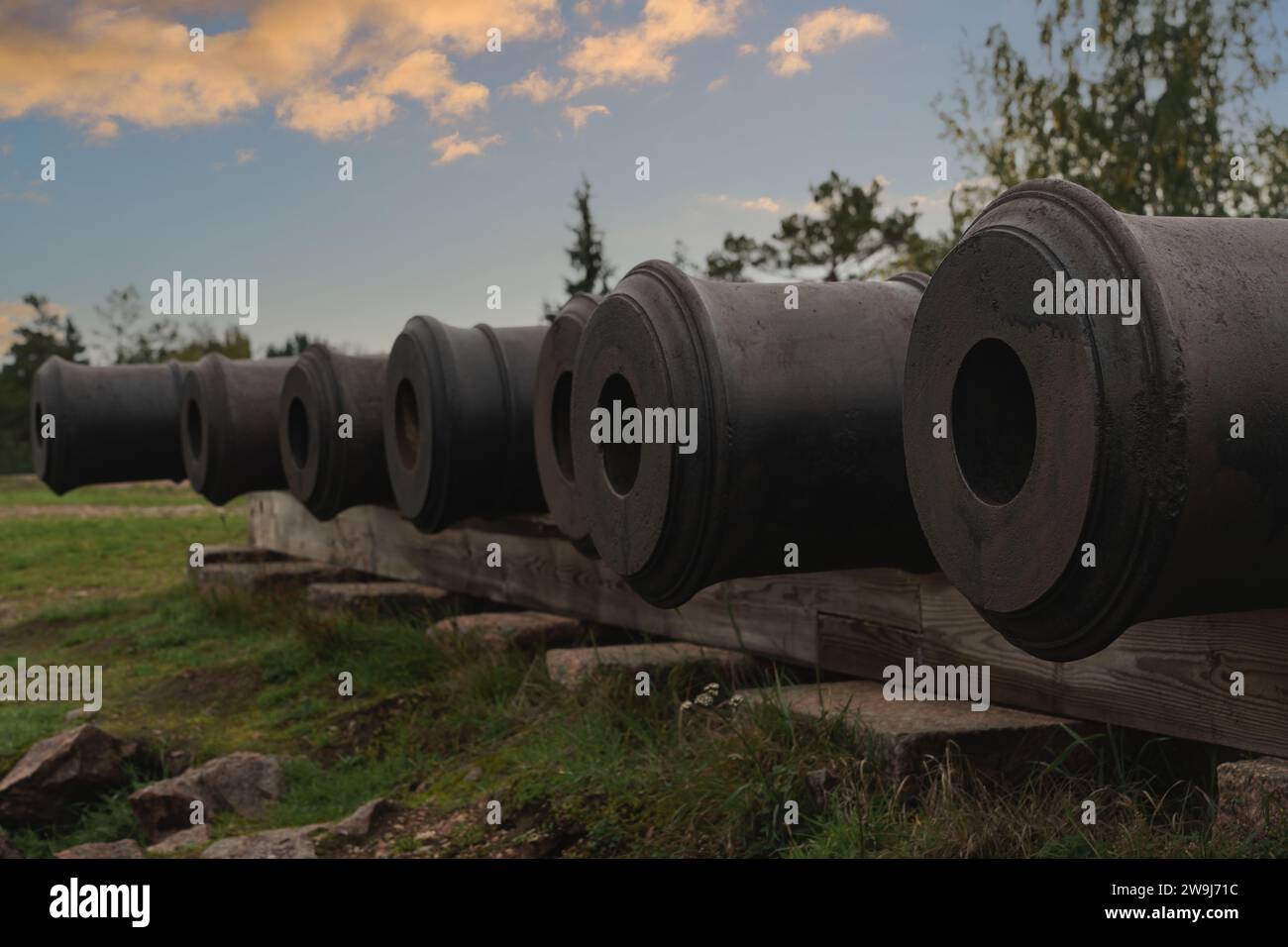 Old Russian artillery cannons on the Åland Islands, close-up photo ...