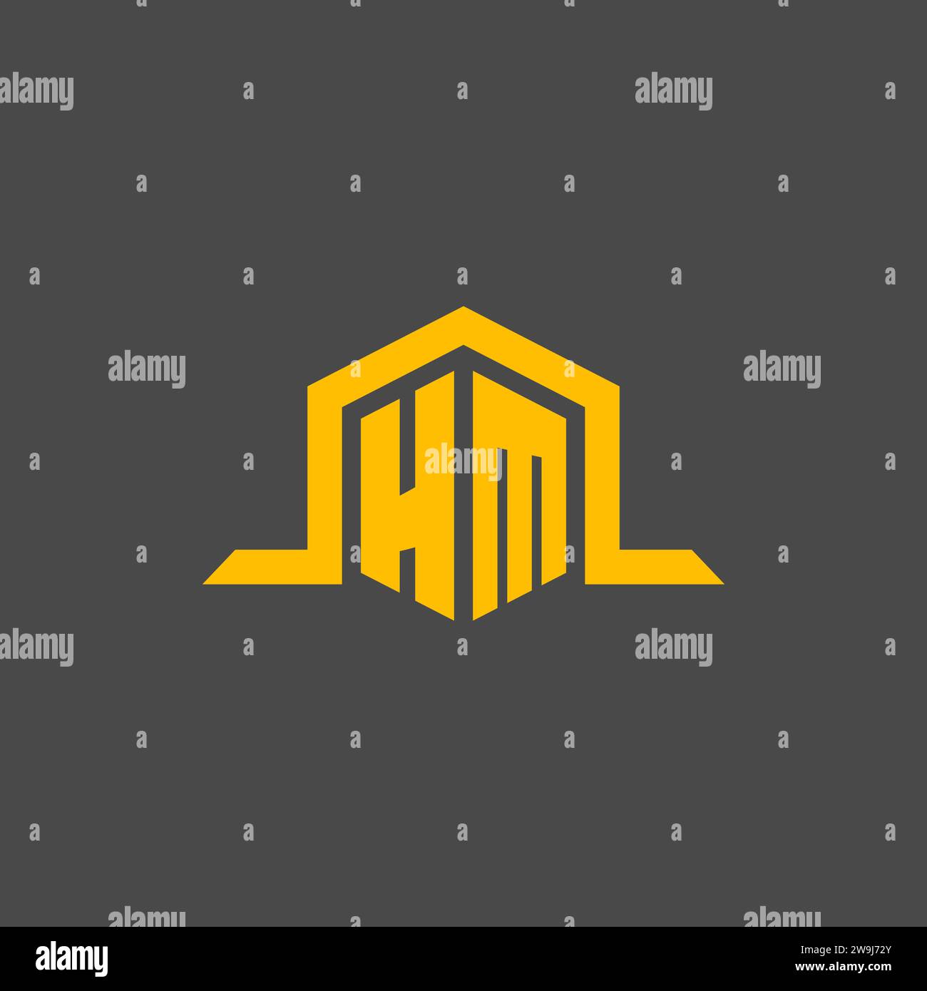 HM monogram initial logo with hexagon style design ideas Stock Vector ...