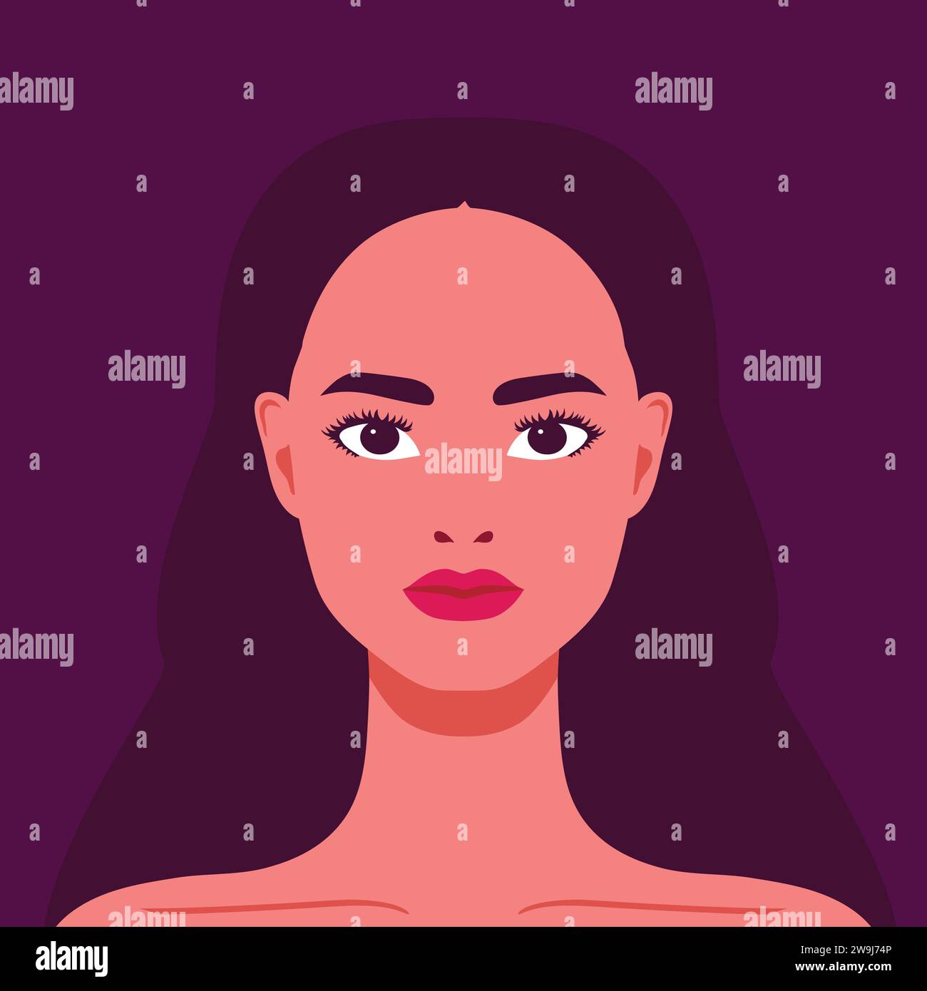 Beautiful young woman portrait. Portrait or an avatar of a girl with ...