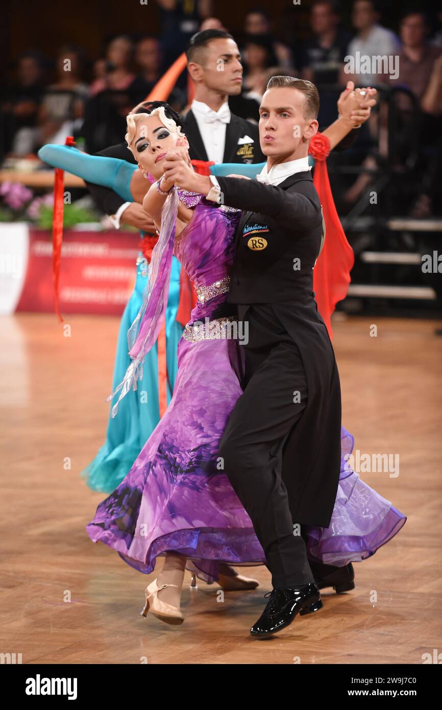 An unidentified dance couple in a dance pose during Grand Slam Standart ...