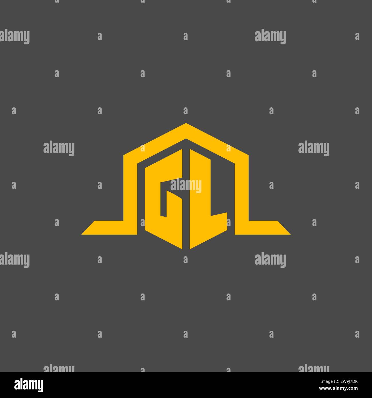 GL monogram initial logo with hexagon style design ideas Stock Vector ...